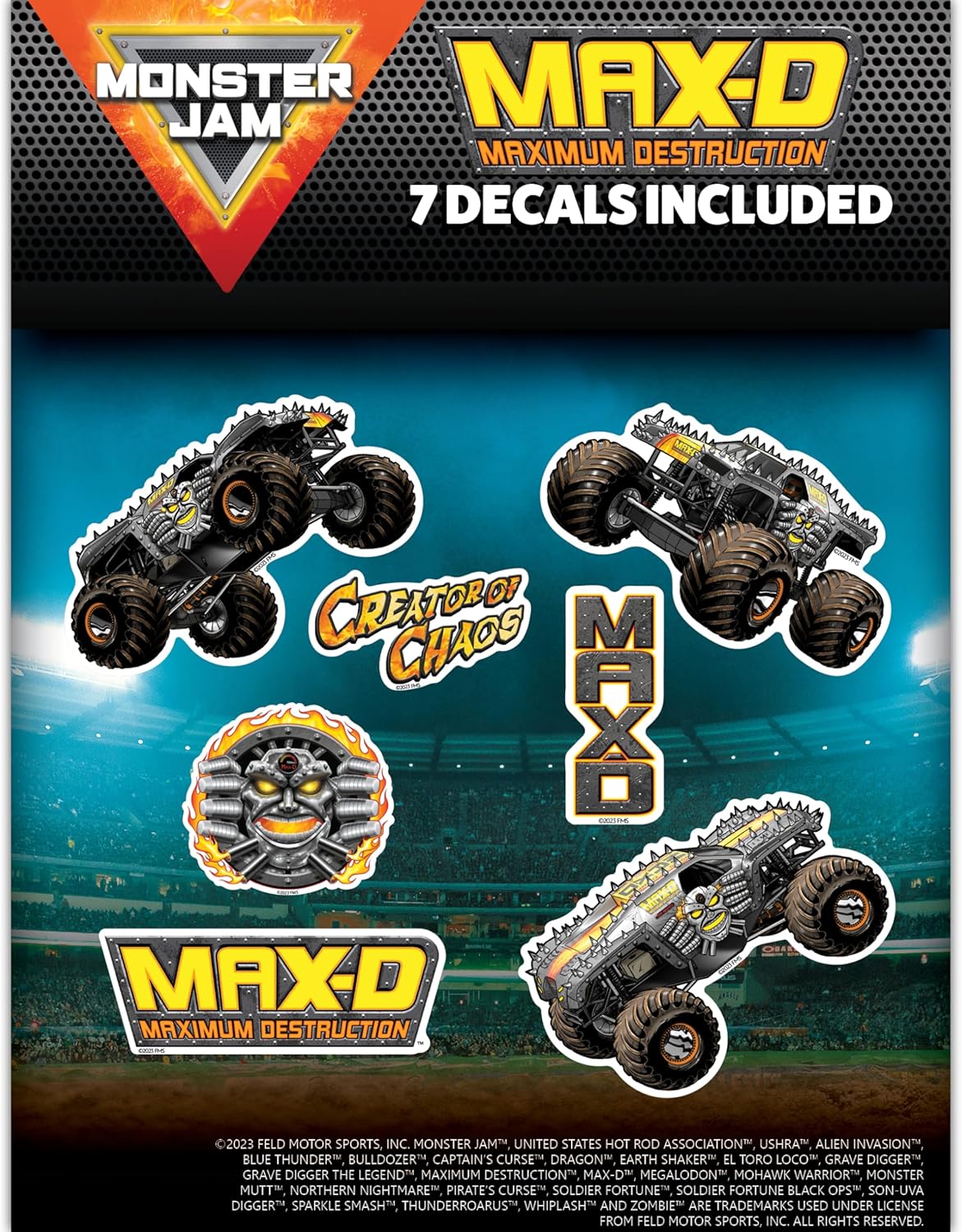 Amazon.com - Monster Jam Max-D Decals - Set of 7 Maximum Destruction ...