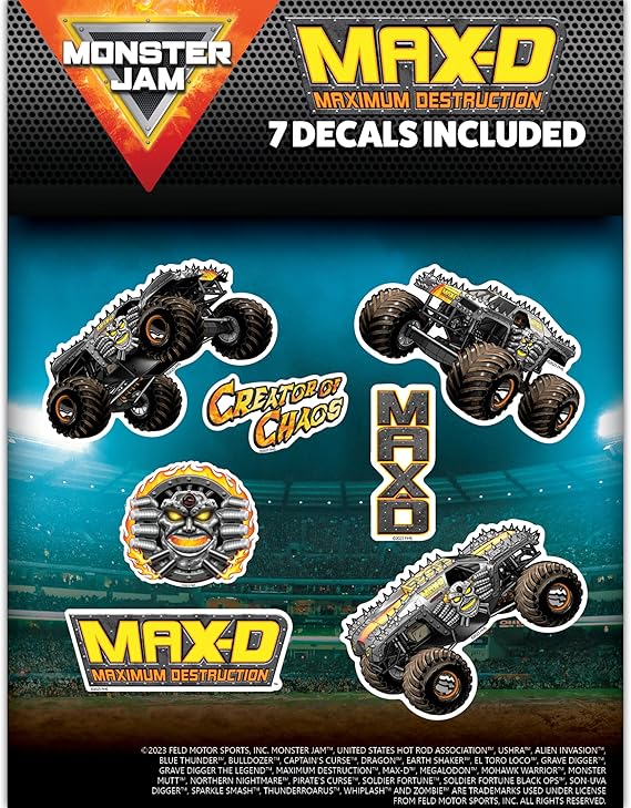 Amazon.com - Monster Jam Max-D Decals - Set of 7 Maximum Destruction ...