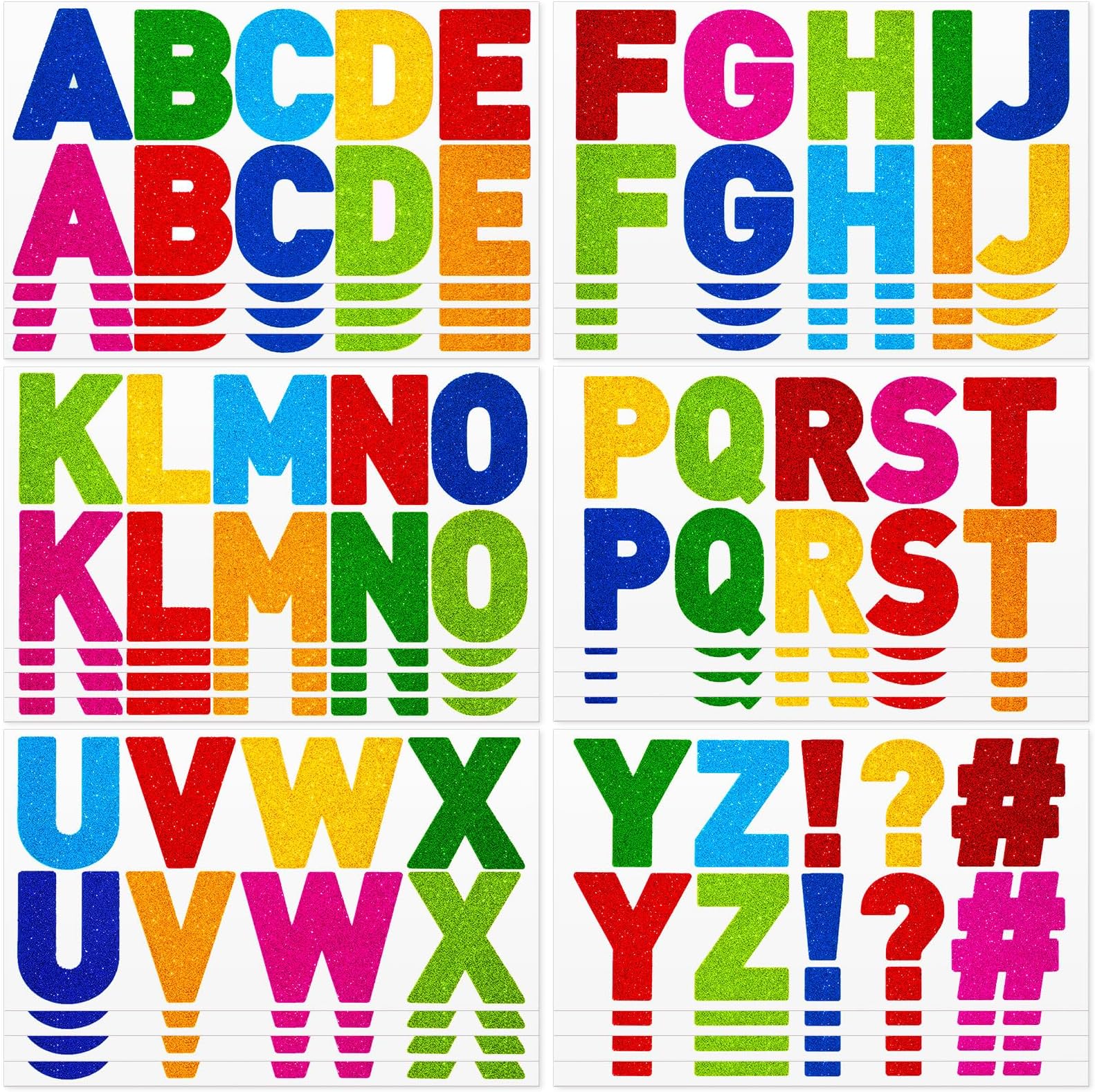 Amazon.com: Harloon 232 Pcs 24 Sheets Large Glitter Letter Stickers Big ...