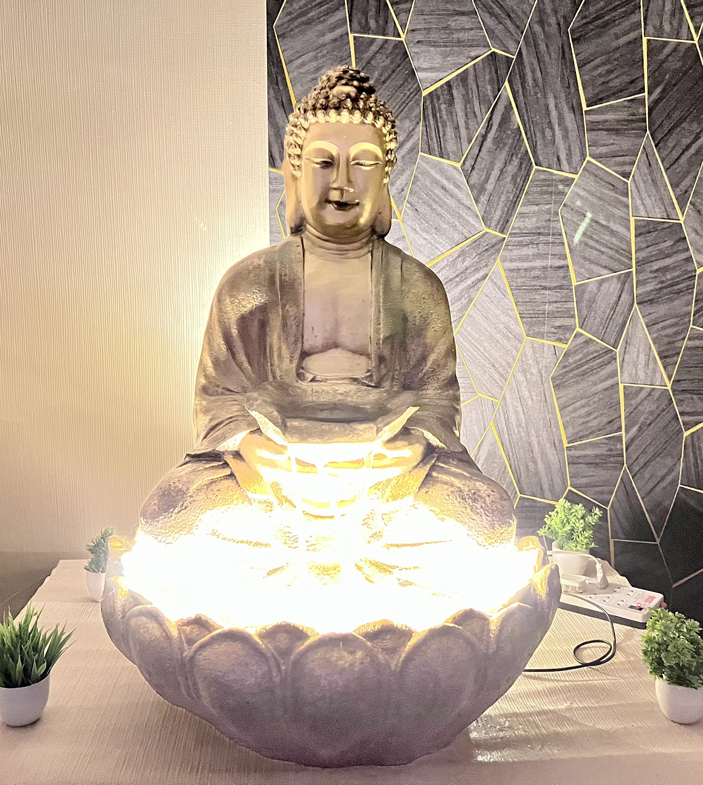 Meditating Buddha In A Waterfall