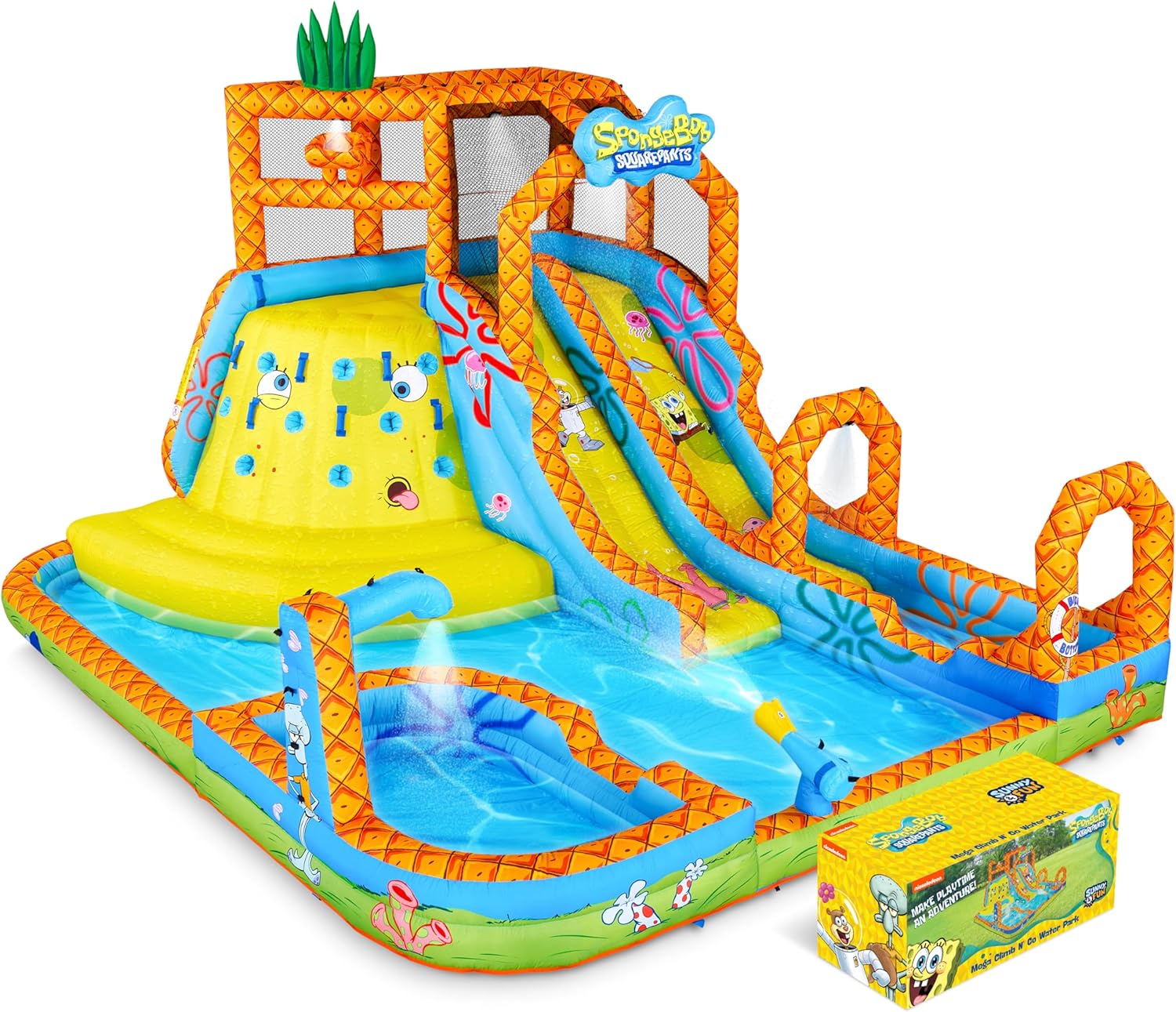 Amazon.com: Sunny & Fun SpongeBob Mega Climb N’ Go Inflatable Water ...