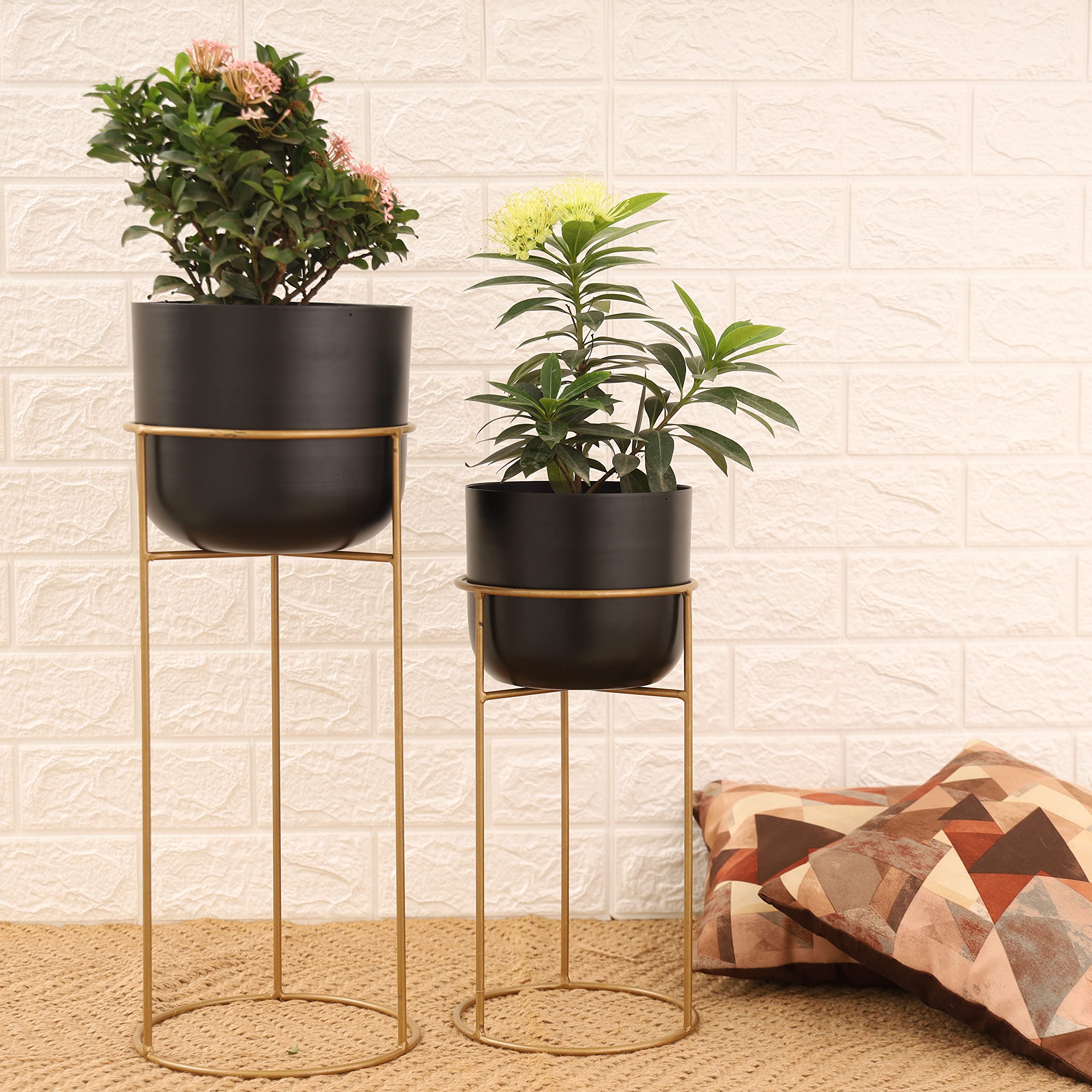 Floor Wrought Iron Planters ZUIYIN 7 Pack Metal Plant Stands For