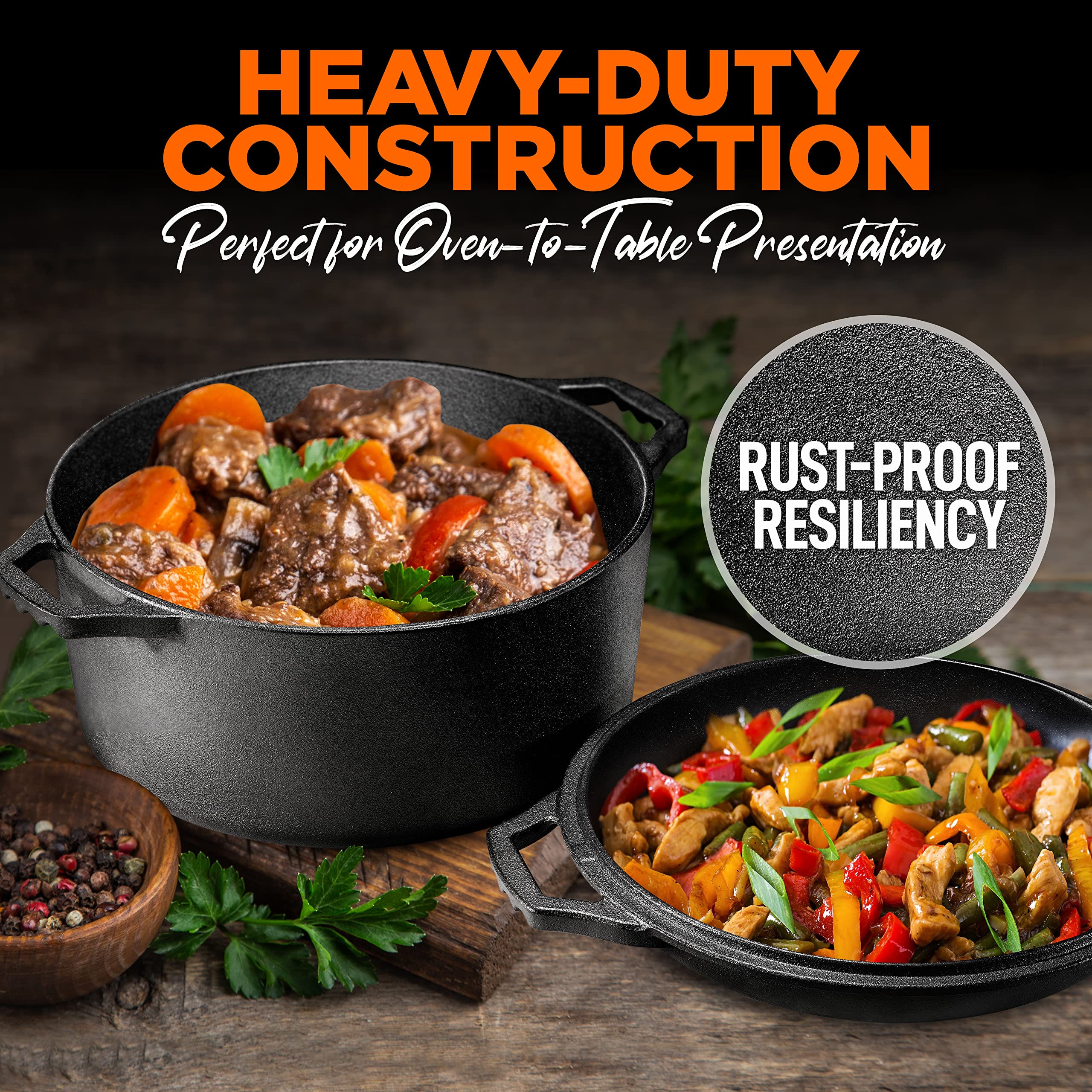 Snapklik.com : NutriChef Cast Iron Multi Cooker - Pre-Seasoned Non ...