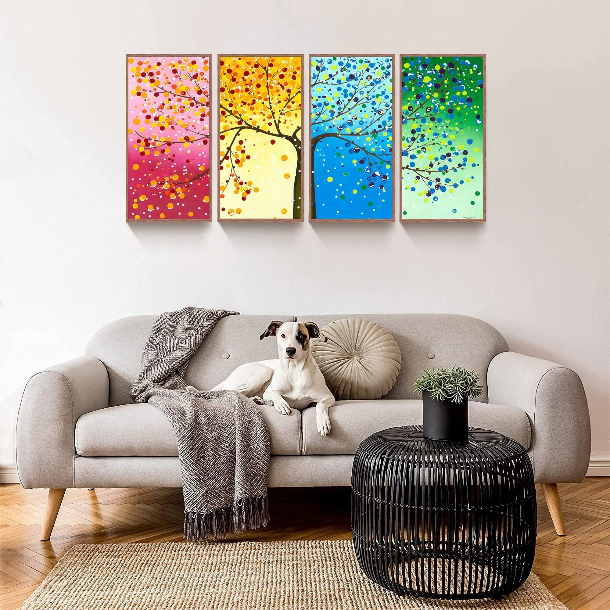 Snapklik.com : FULL HOUSE Canvas Wall Art 4 Seasons Colorful Trees ...