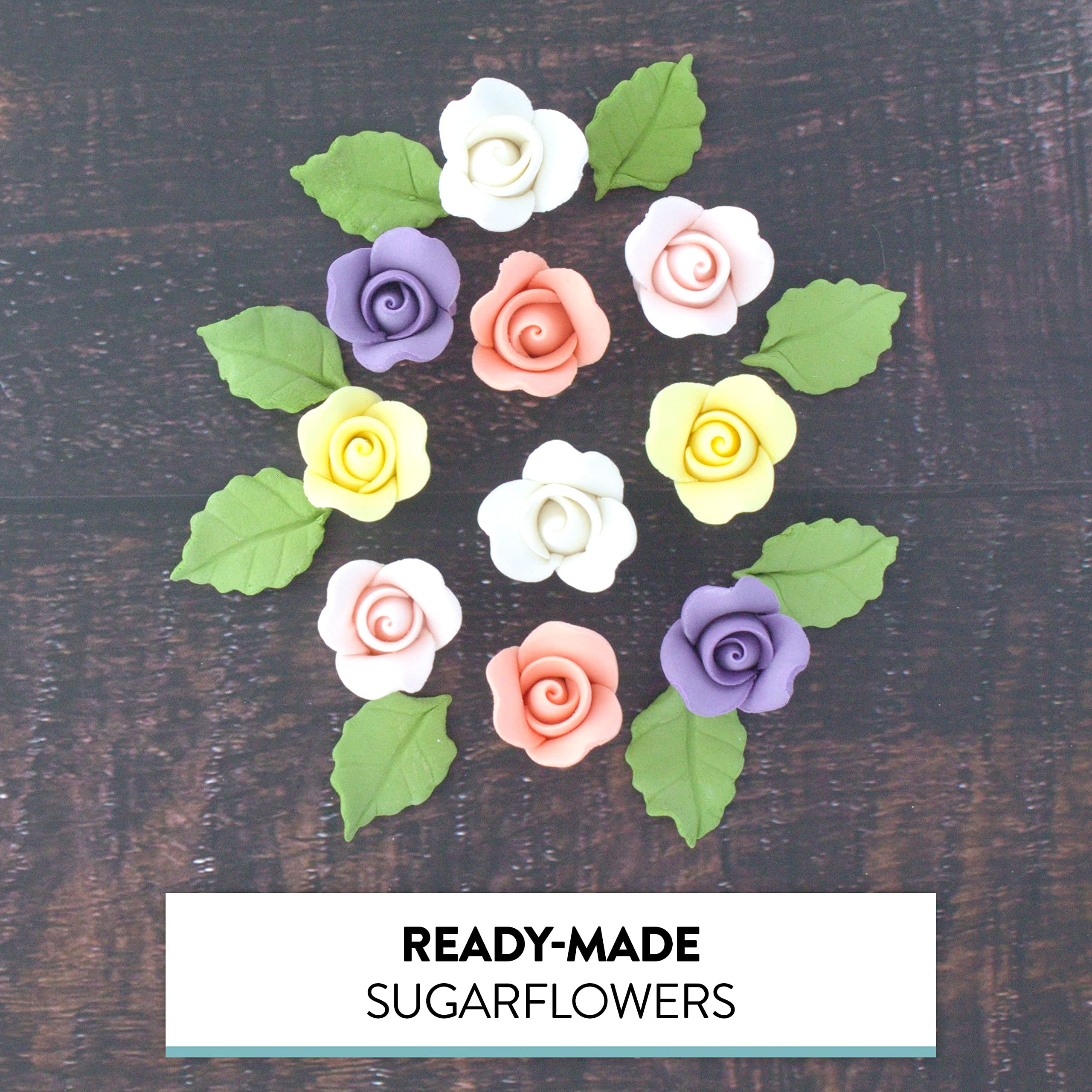 Snapklik.com : Global Sugar Art Roses And Leaves Edible Sugar Cake ...