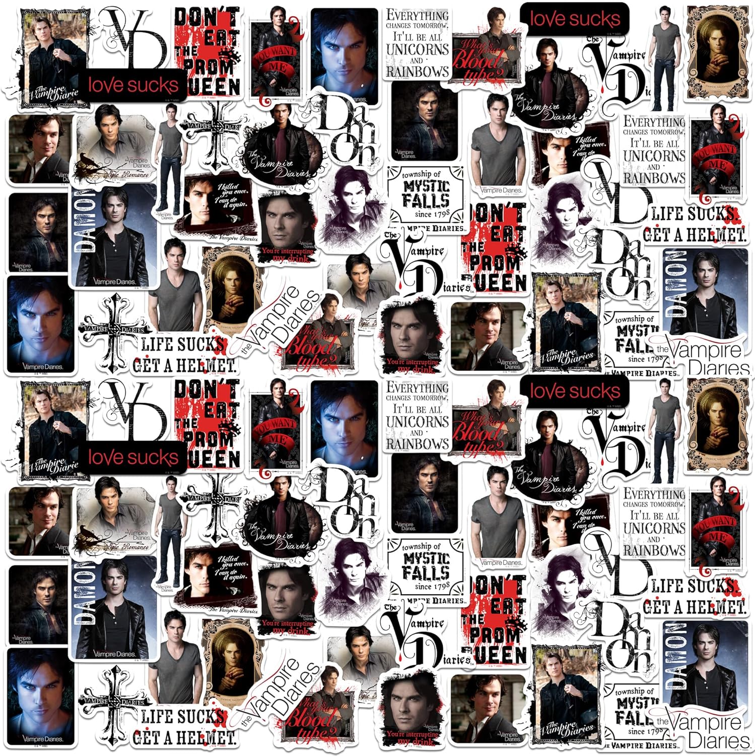 Amazon.com: The Vampire Diaries Damon 100ct Vinyl Large Deluxe Stickers ...