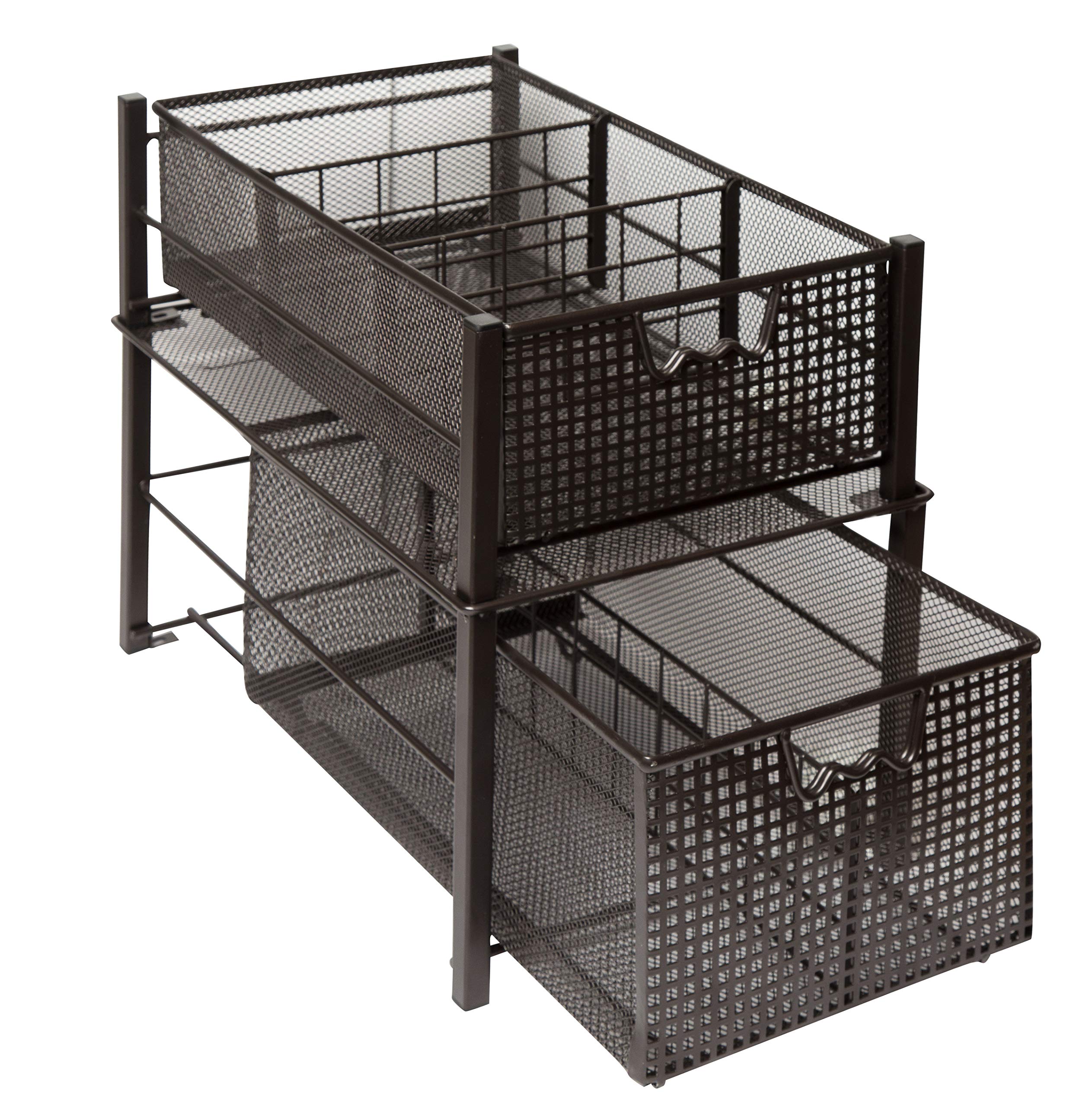 Amtido Mesh Cabinet Basket Organisers - Metal Storage Drawer - Sliding ...