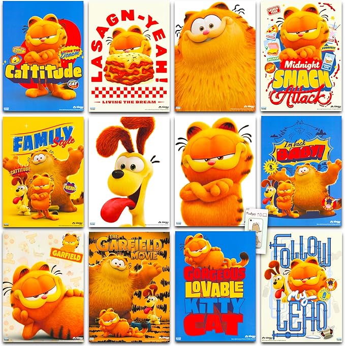 Amazon.com: Garfield Poster Book Set - Bundle of 12 Cartoon Posters for ...
