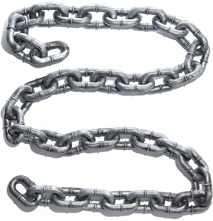 Amazon.com: Fake Chain – Halloween Prop Silver & Black 6 Ft. Large ...