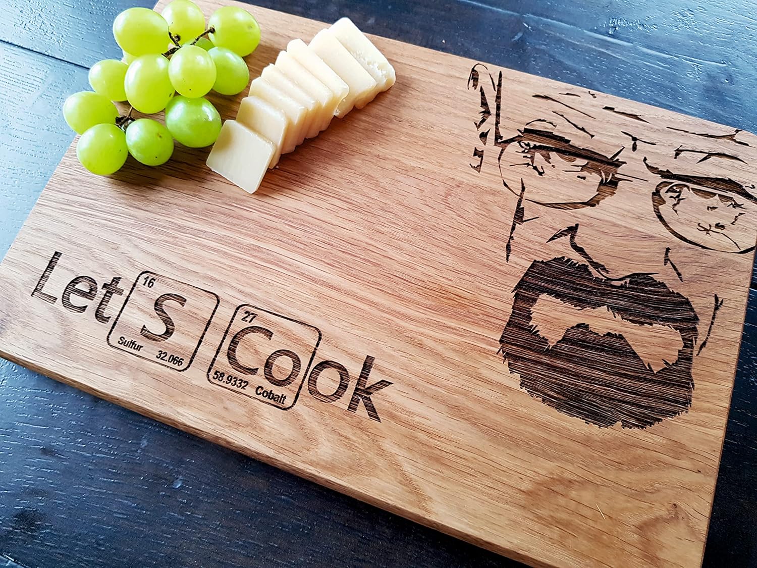 Amazon.com: Algis Crafts | LET'S COOK - Cutting Board | 12x8" Oak Wood ...