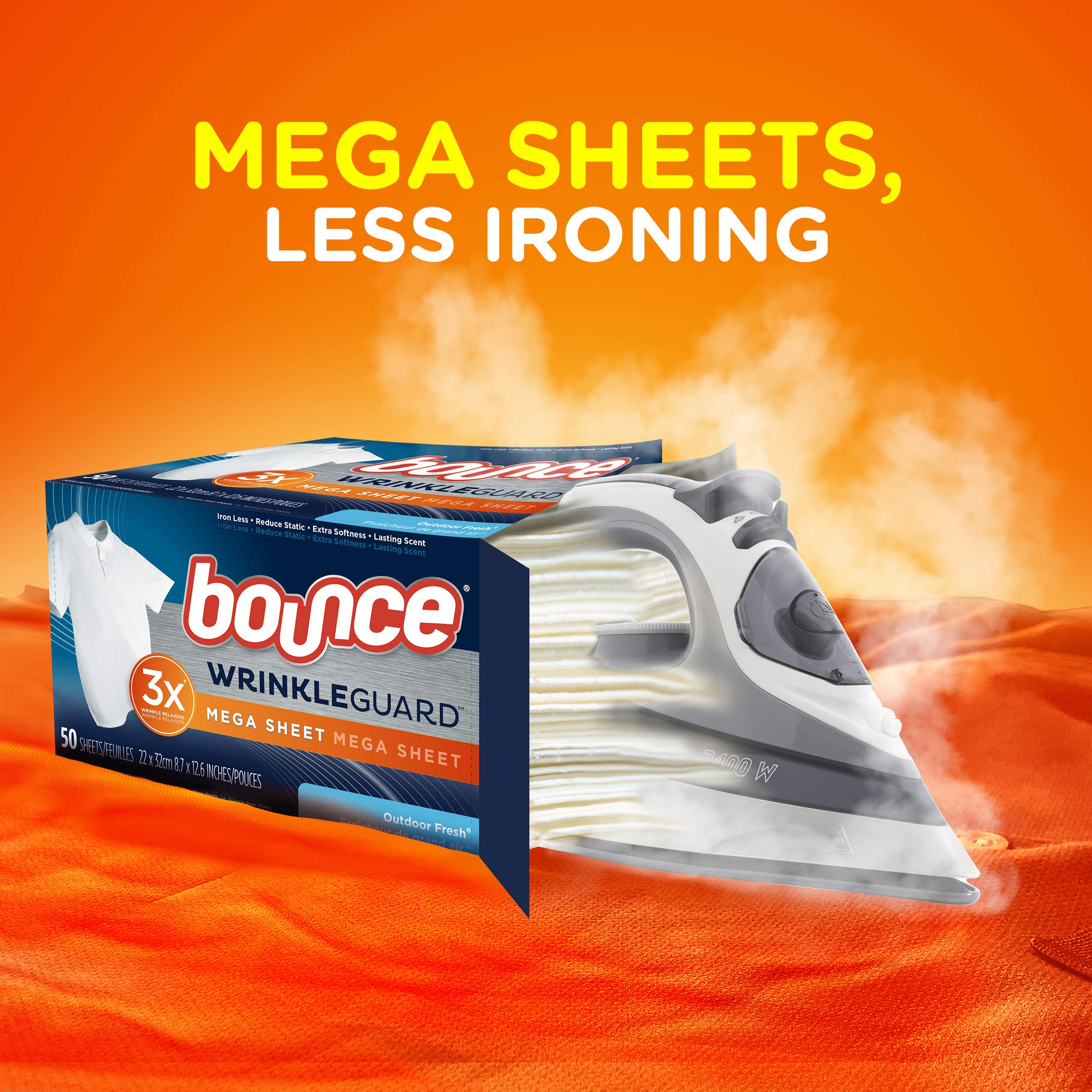 Snapklik.com : Bounce Wrinkle Guard Mega Sheet Outdoor Fresh 40 Sheets ...