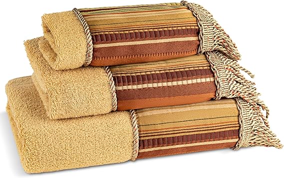 Amazon.com: Zahari Home Contempo Modern Bathroom Towel Set - 3 Piece ...