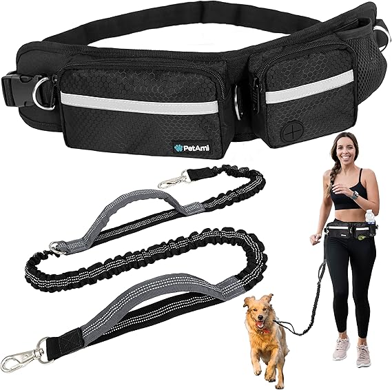 Amazon.com : PetAmi Hands Free Dog Leash, Dog Running Leash Belt Bag for Walking, Jogging, Dog ...