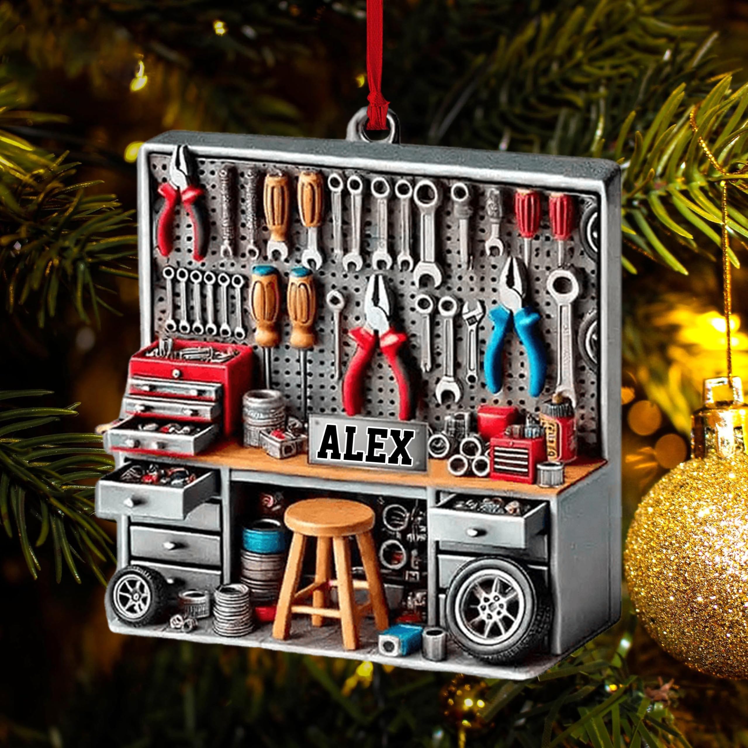 Amazon.com: Personalized Mechanic Christmas Ornament 2024, Custom Name ...