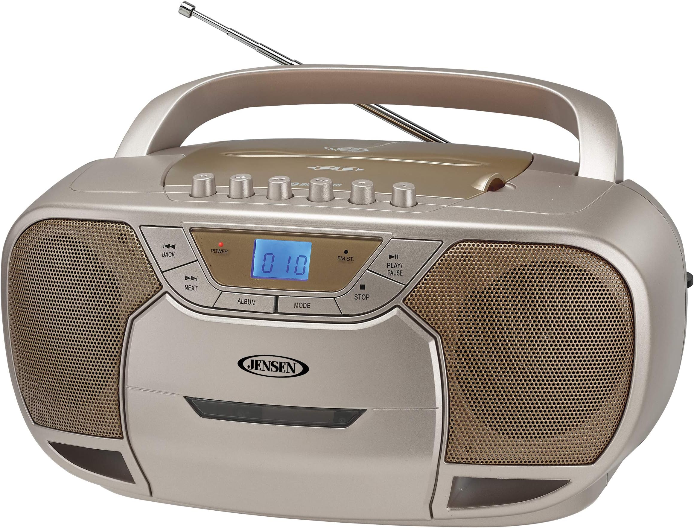 Amazon.com: Jensen FM Stereo CD555 Bluetooth Boombox, Silver, 7.00 x 9. ...