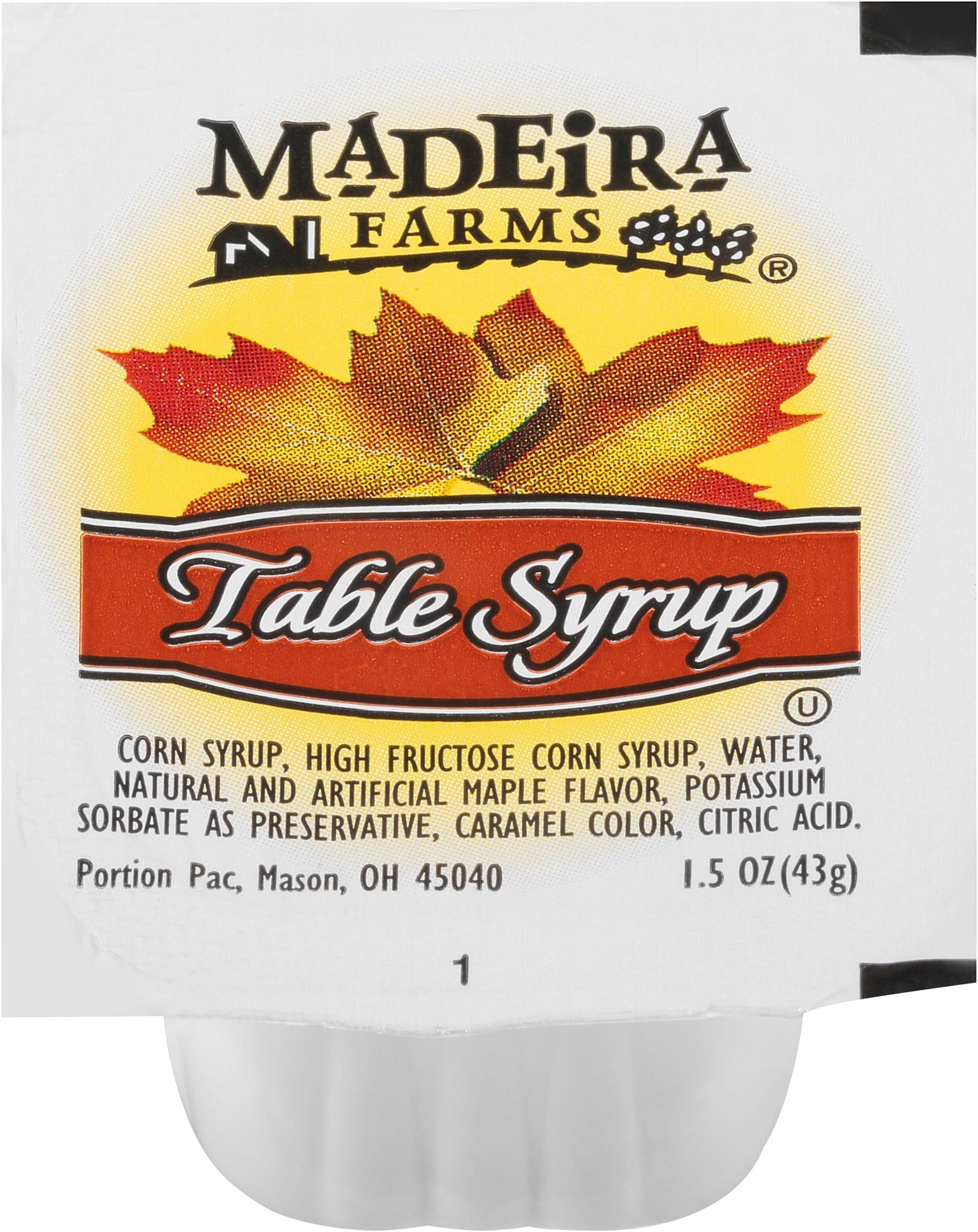 Amazon.com : Madeira Farms Table Syrup Single Serve Packet (1.5 oz ...