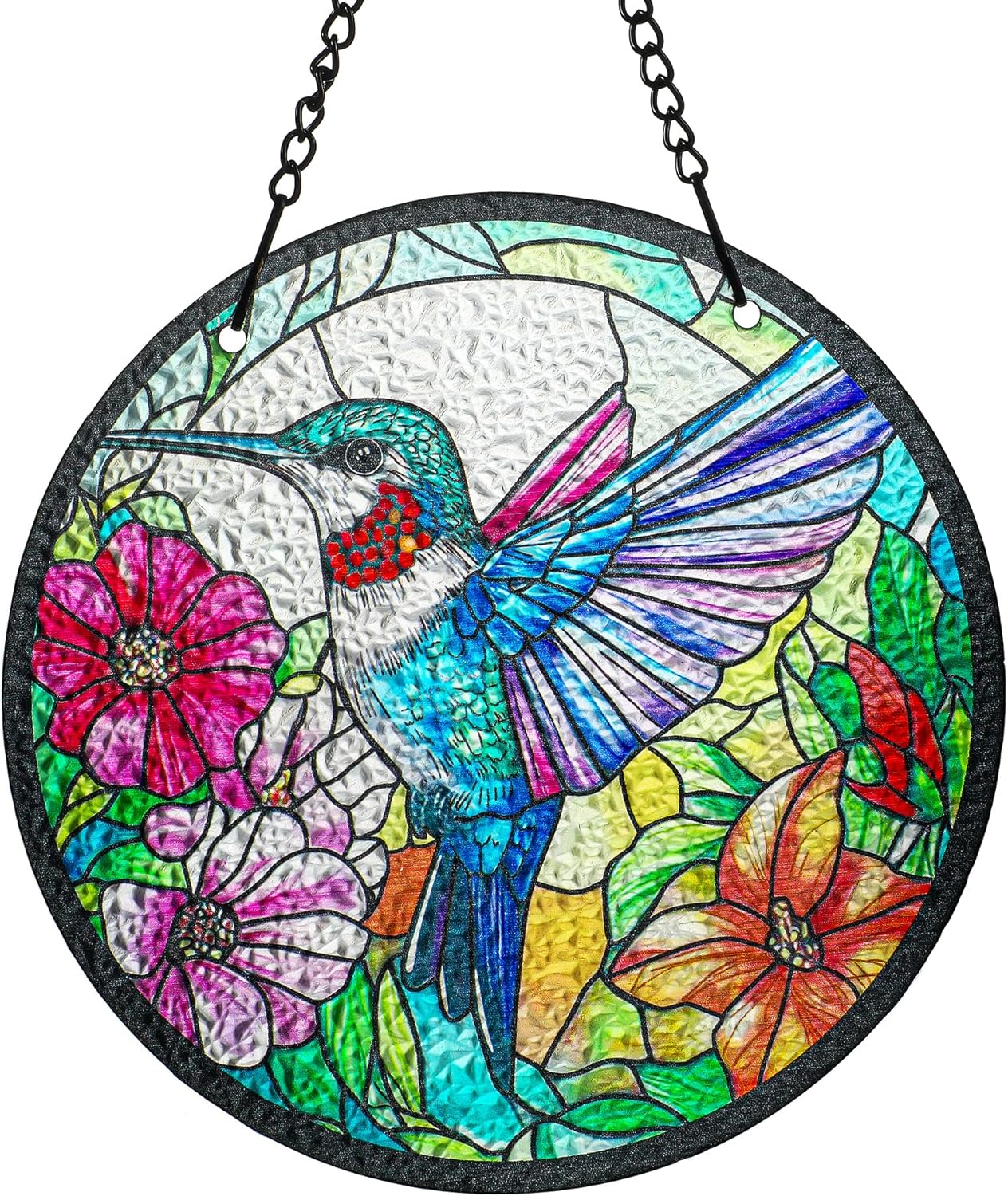 Amazon.com: H&D HYALINE & DORA Hummingbird Stained Glass Window Hanging ...