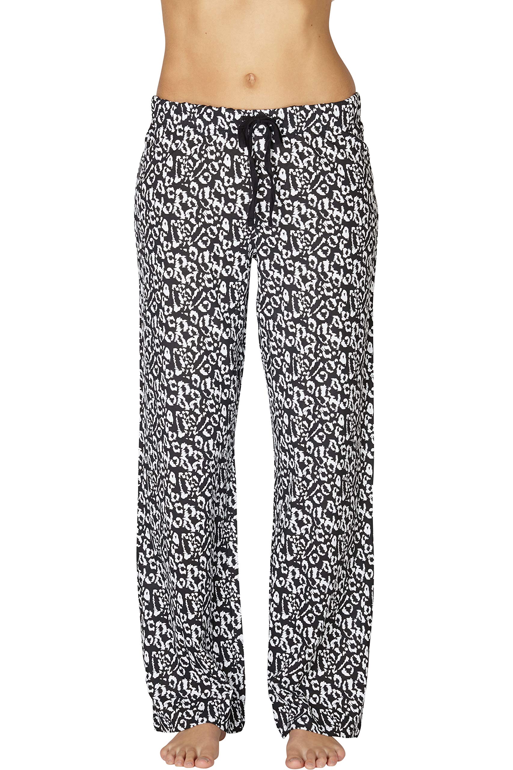 Intimo Women's Print Knit Pajama Pant, Black Animal, Medium at Amazon ...