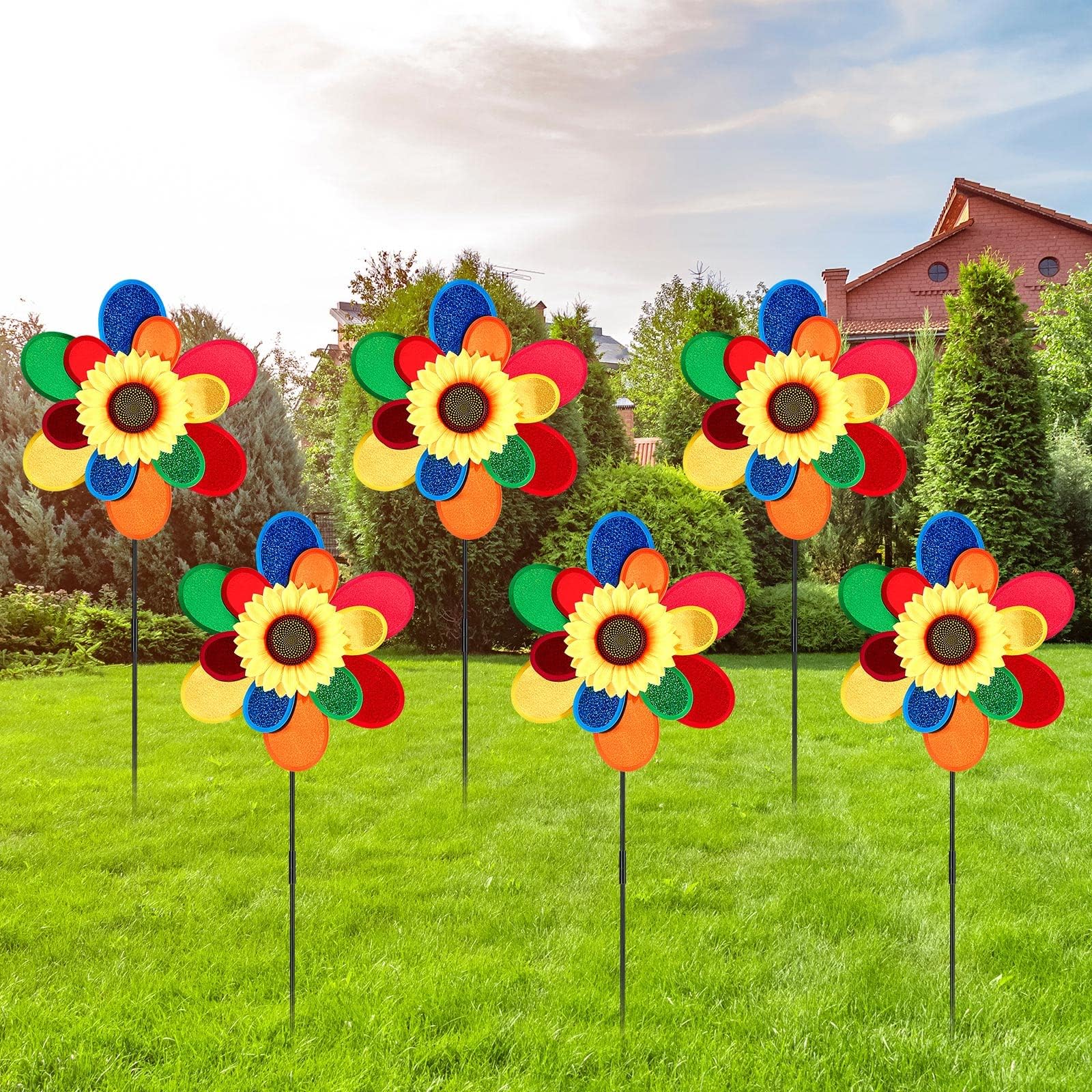 Amazon.com: B bangcool Sunflower Lawn Pinwheels Wind Spinners Garden ...