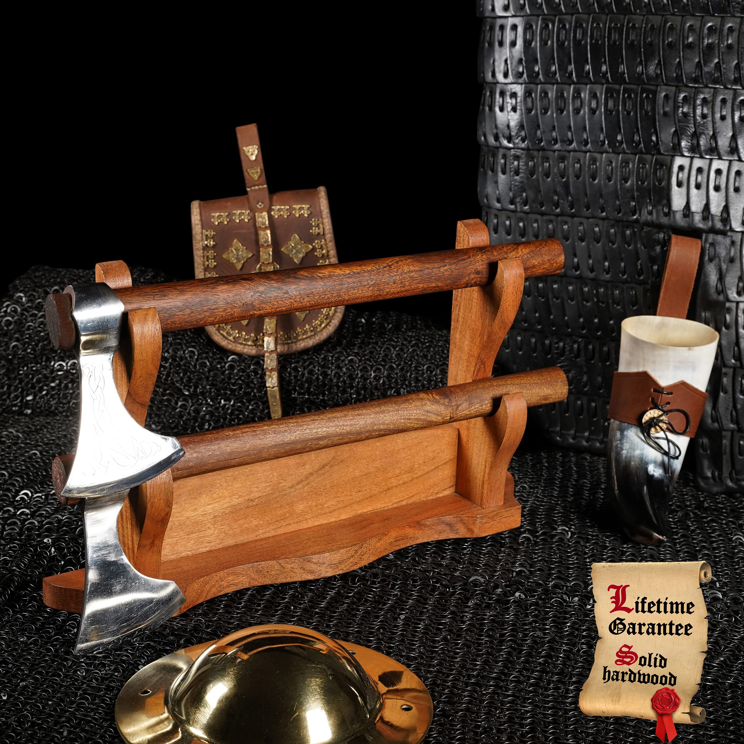 Buy Mythrojan Solid Wood Sword Stand Medieval Sword Wall Mount Samurai ...