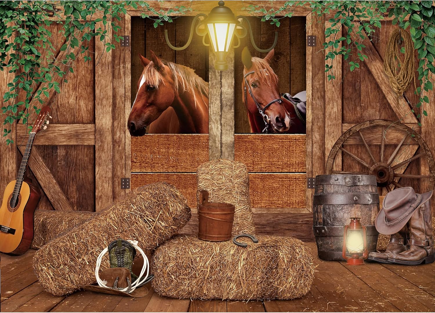 Amazon.com : SVBright Western Cowboy Backdrop Stable Backdrop 7Wx5H ...