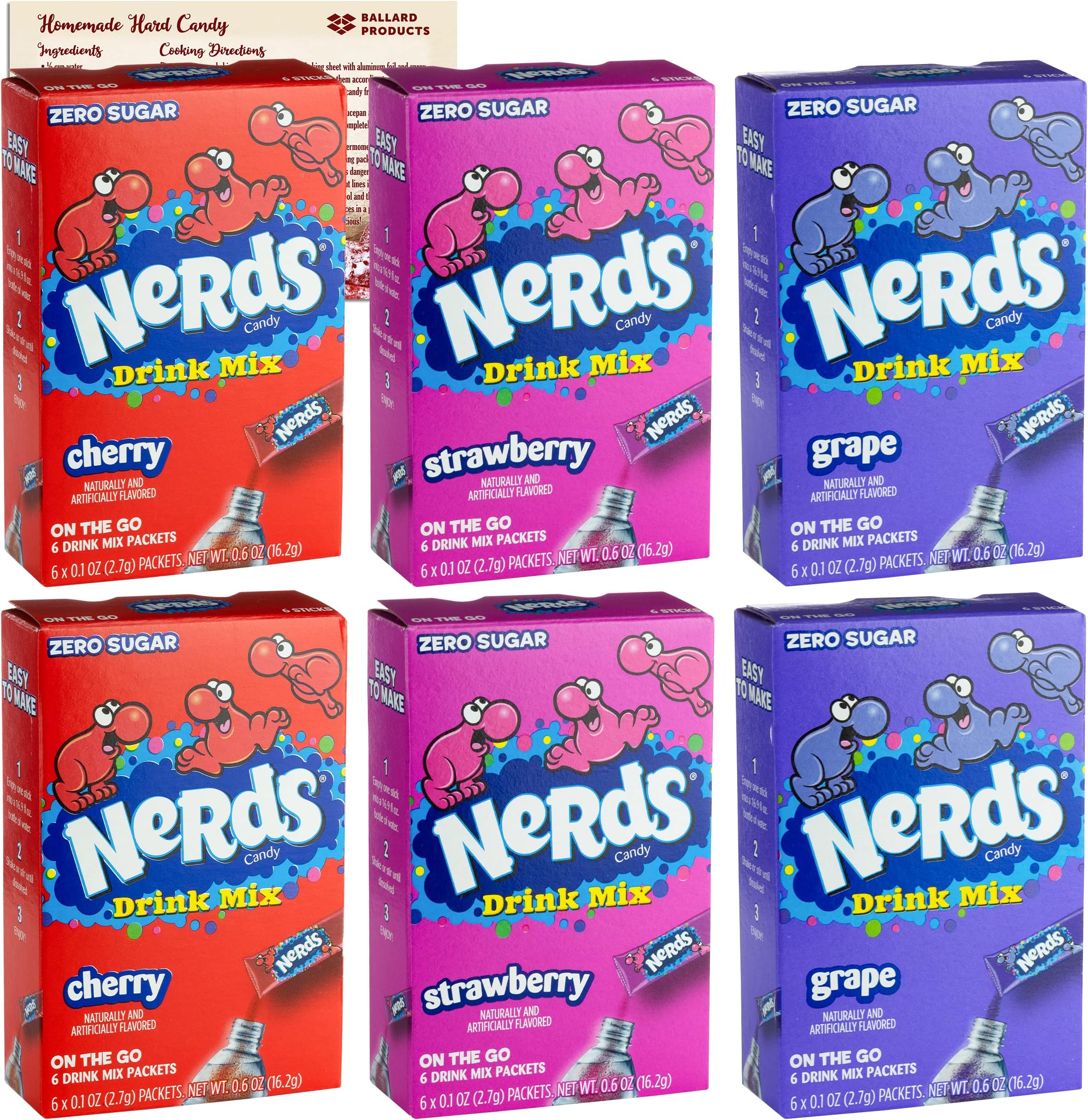 Amazon.com: Nerds Flavored Drink Mix Singles Pack of 6 Boxes - 6 Boxes ...