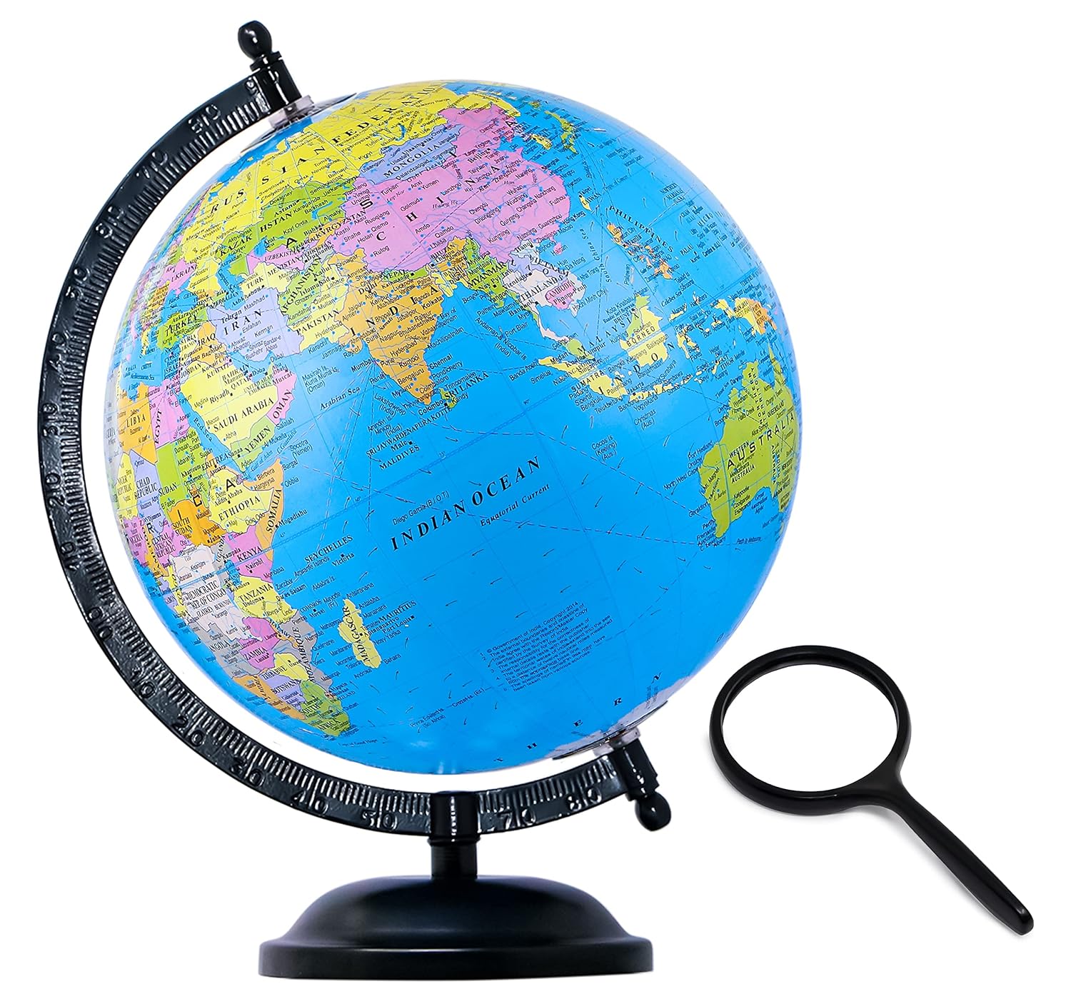 Zest 4 Toyz Educational Globe - 12 Inch Height Metal Base World Globe ...