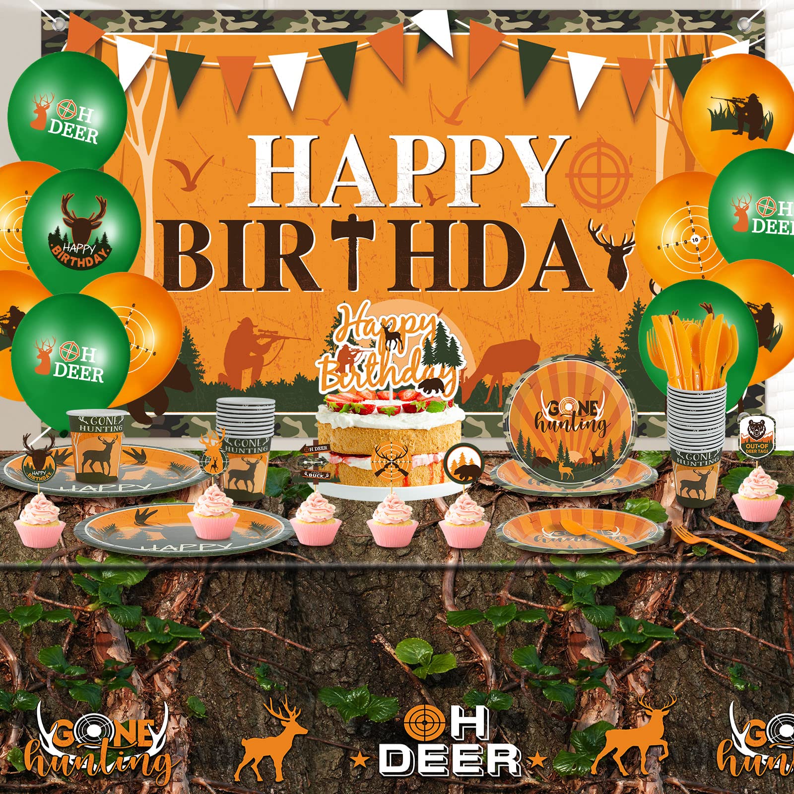 Snapklik.com : Suclain 165 Pcs Hunting Birthday Party Decorations Camo ...