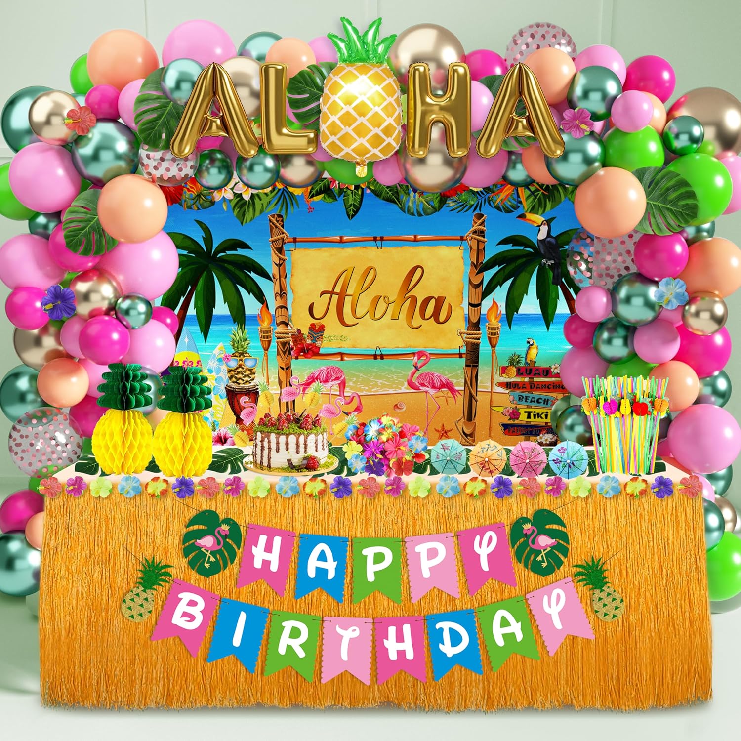 Amazon.com: Luau Birthday Party Decorations Hawaiian Party Decorations ...