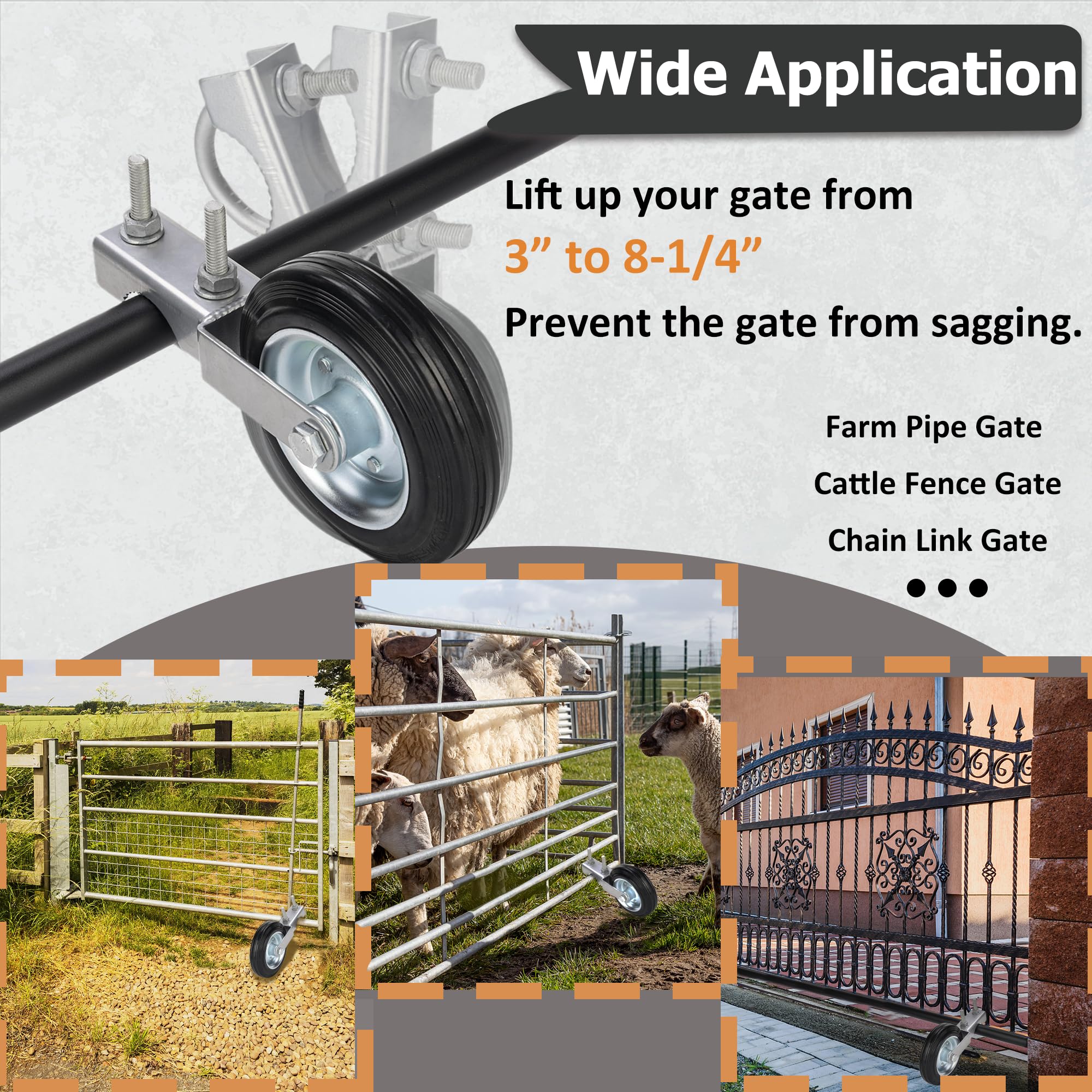 Snapklik.com : Auxdee 6" Heavy Duty Gate Wheel Pack Of 1, Farm Gate ...