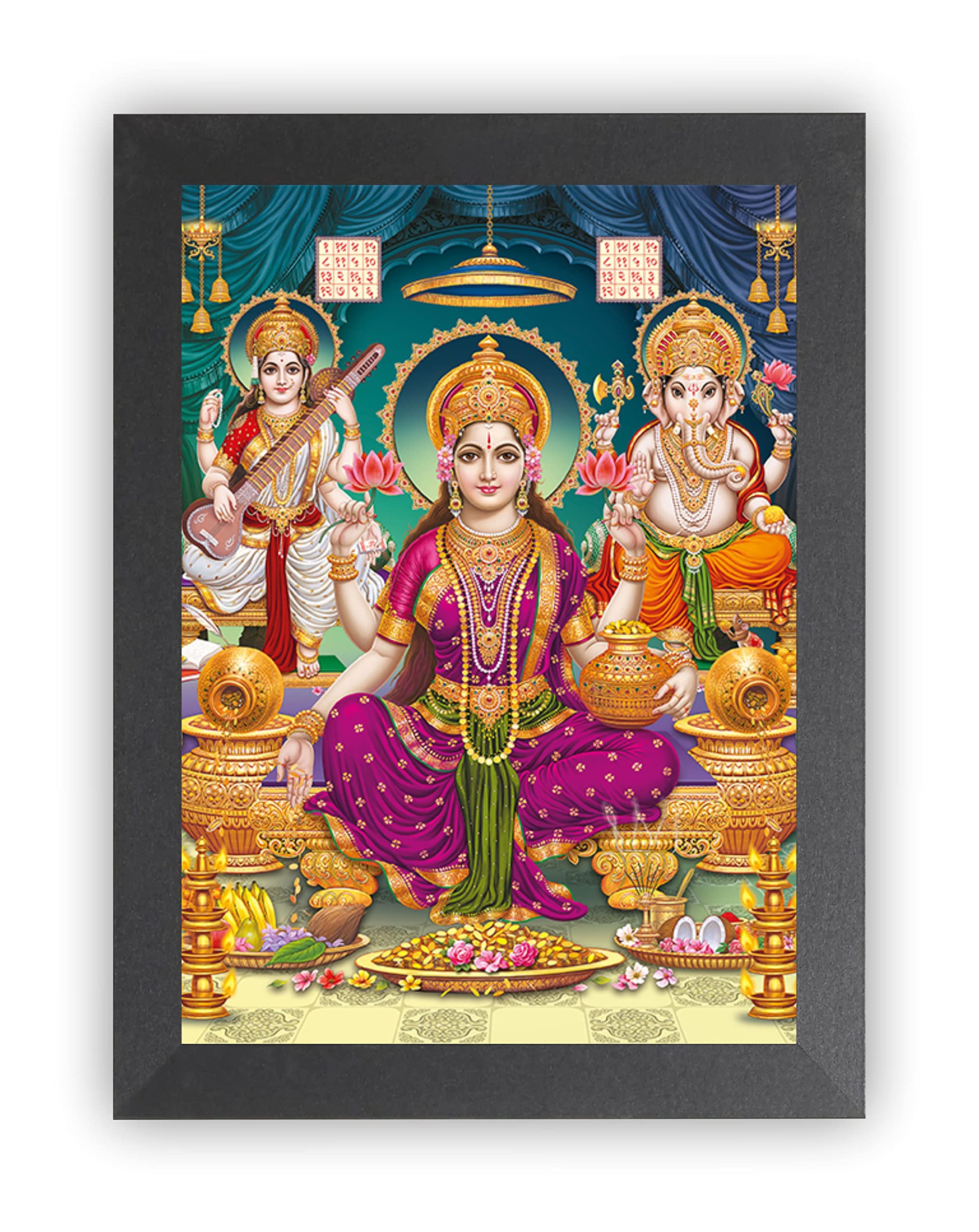 Buy Goddess Lord MAHALakshmi GaneshJI HD Photo Frame, LaxmiJI Photo ...