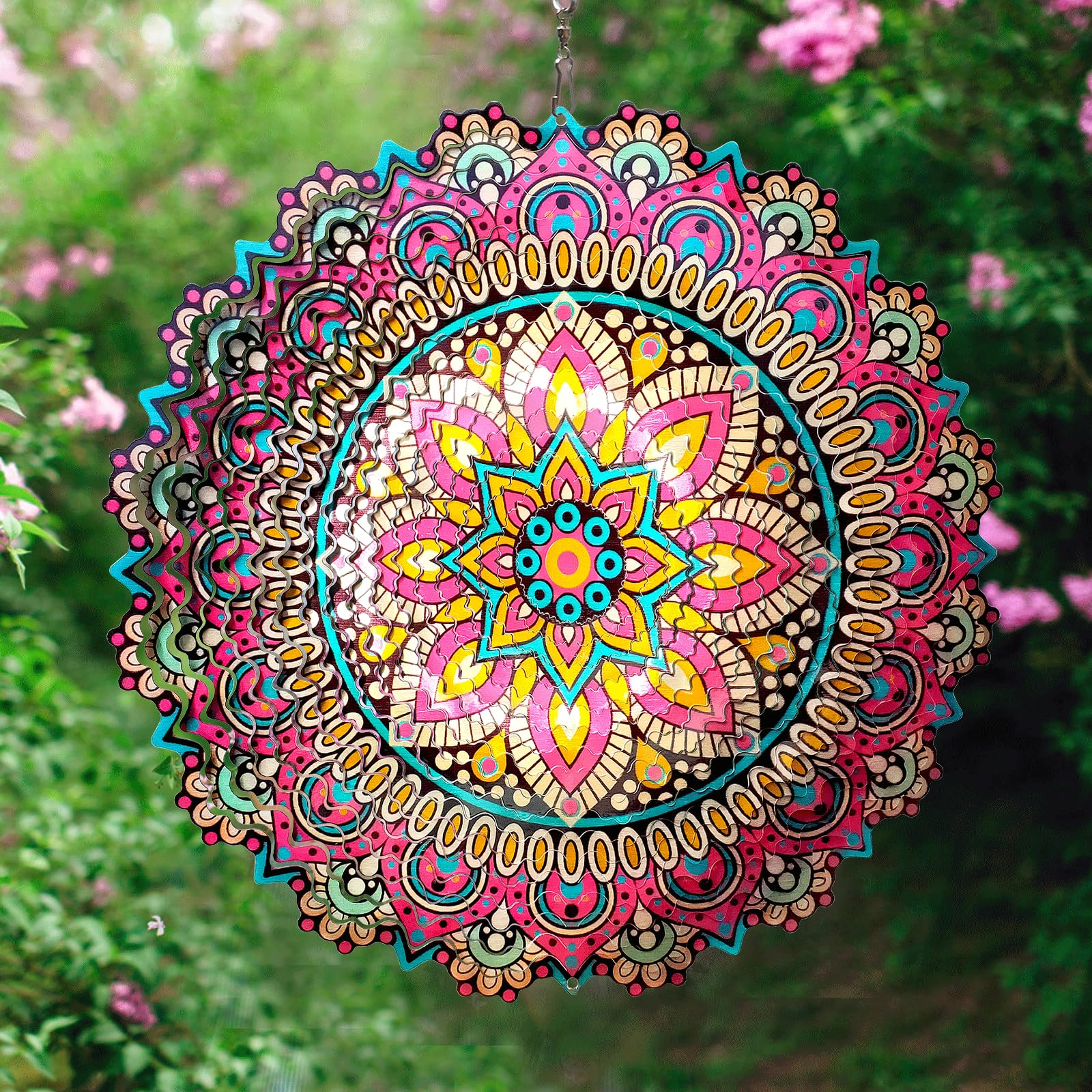 Amazon.com: Goolyrusim Wind Spinner Mandala Blossom 3D Kinetic Wind ...
