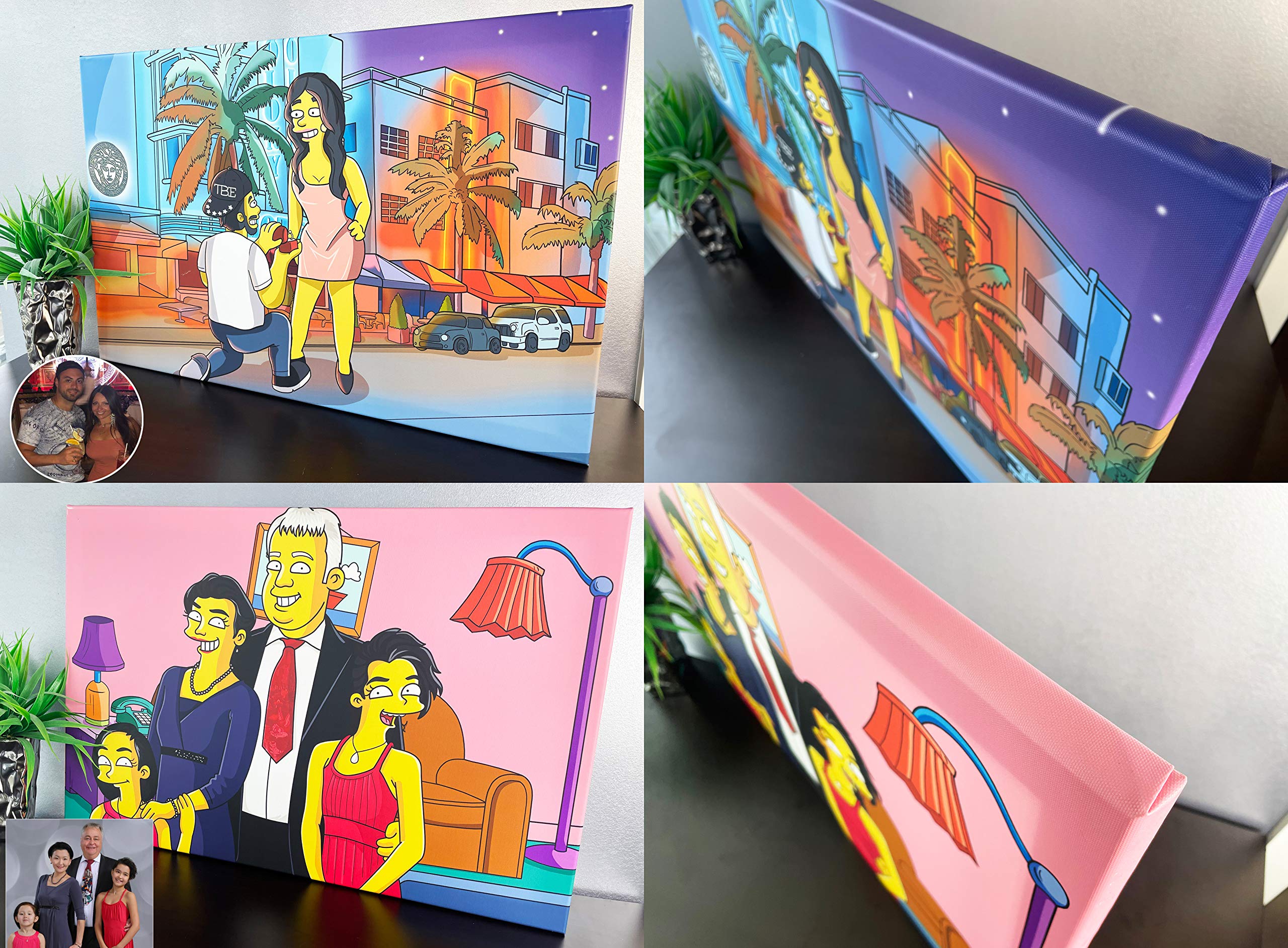 The Simpsons Canvas - Custom Family Portrait Canvas Wall Art Decor ...