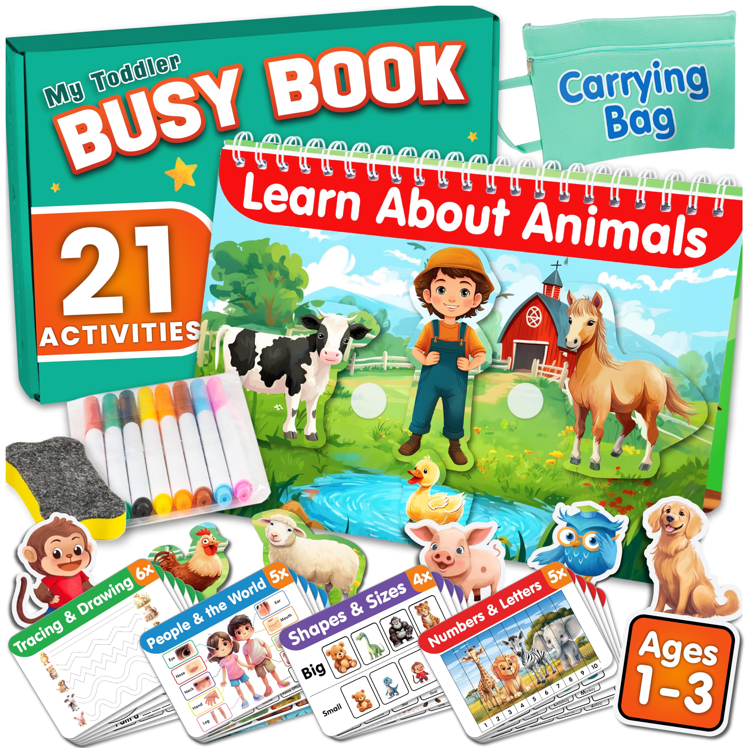 Busy Book For Toddlers 1-3 HAN-MM Busy Book For Kids, Montessori ...
