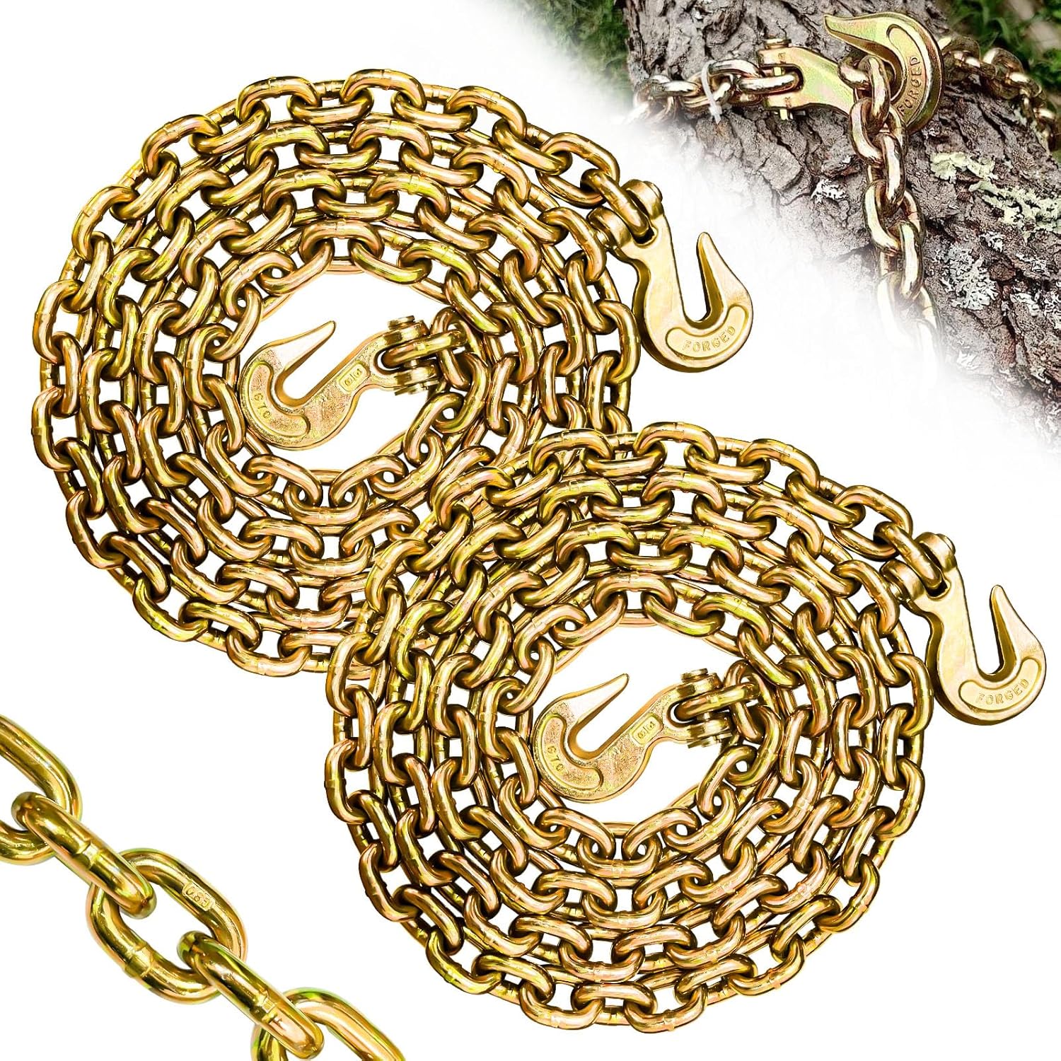 SENKEYFE Transport Binder Chain G80-3/8 Inch×10 Foot Trailer Safety ...