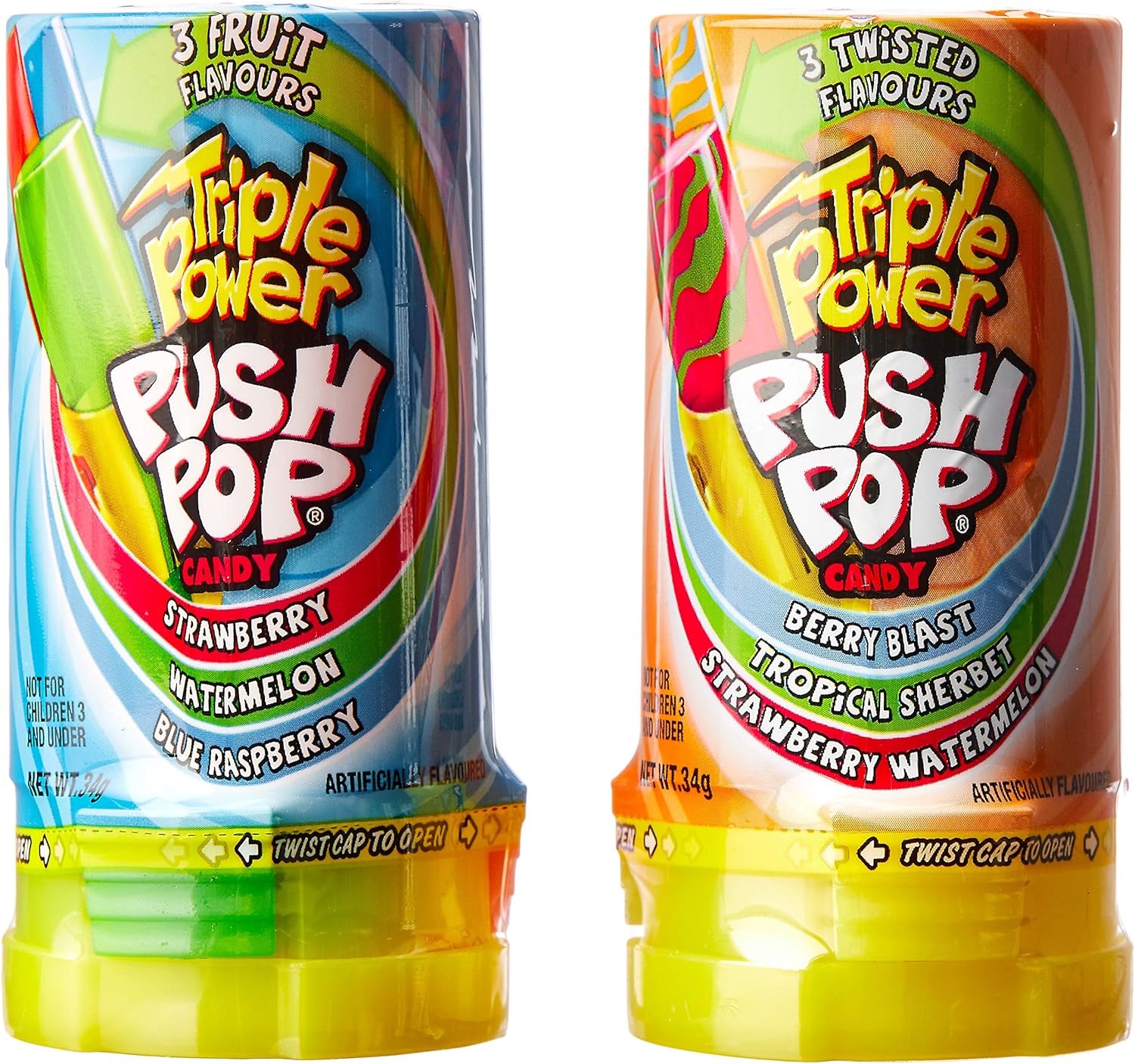 Topps Triple Power Push Pop Fruit Candy, 16 x 34 Grams : Amazon.com.au ...