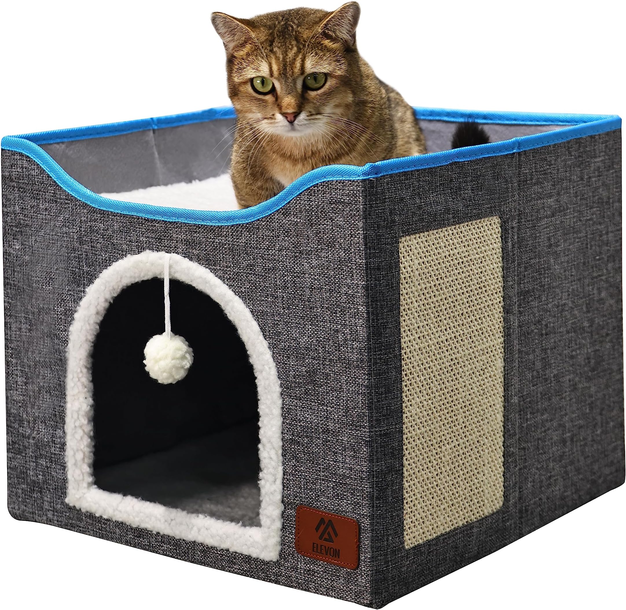 Amazon.com : Elevon Cat Beds for Indoor Cats, Foldable Cat House ...