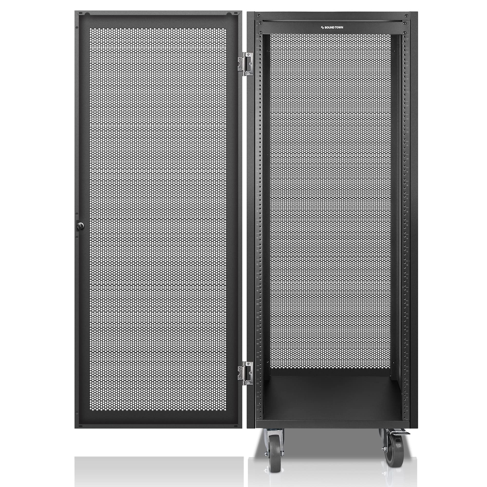 Amazon.com: Sound Town 30U Universal Steel Rack, w/Mesh Doors, Locking ...