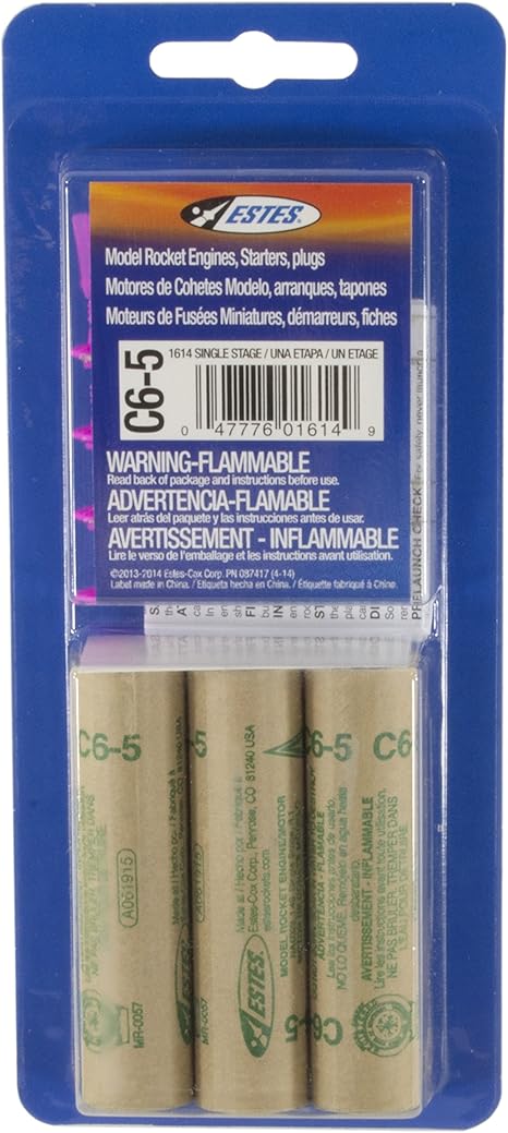 Amazon.com: Estes C6-5 Model Rocket Engine 3/pk. by Estes : Arts ...