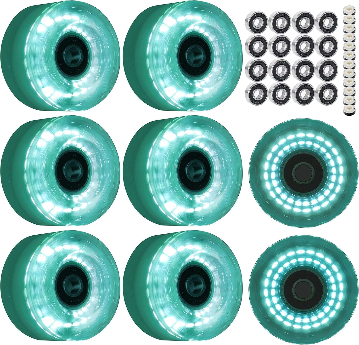 Amazon.com : FOMOTEAM Roller Skate Wheels Luminous Light Up with ...