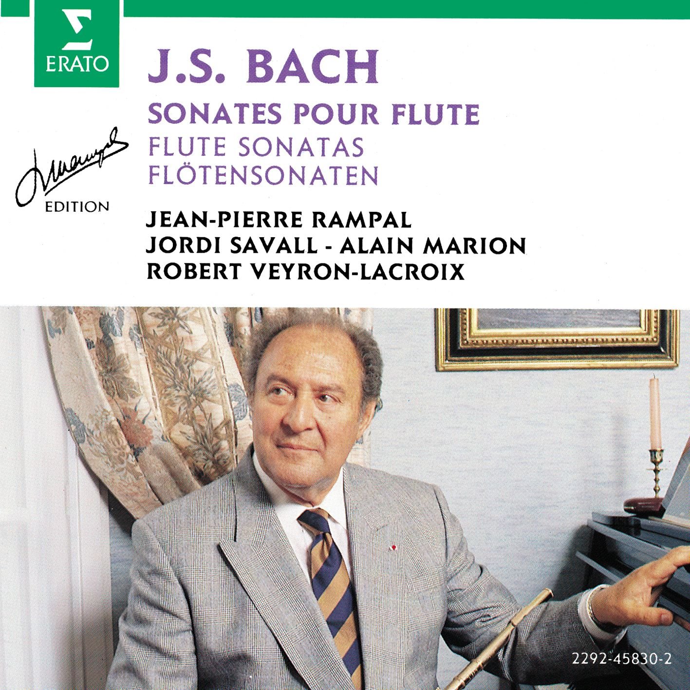 Flute Sonatas: Bach, J S, Rampal/Savall/Marion//, Bach / Rampal ...