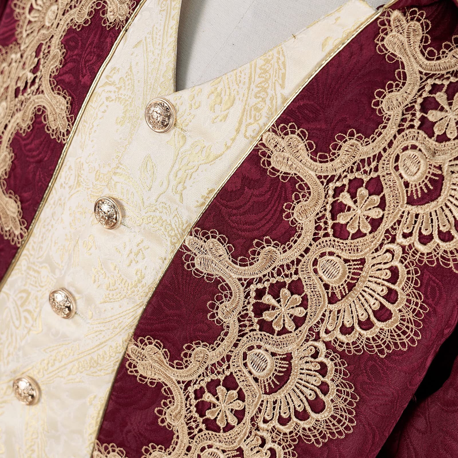 Snapklik.com : CARUHIF Mens Medieval Tailcoat Jacket Embroidery Vintage ...