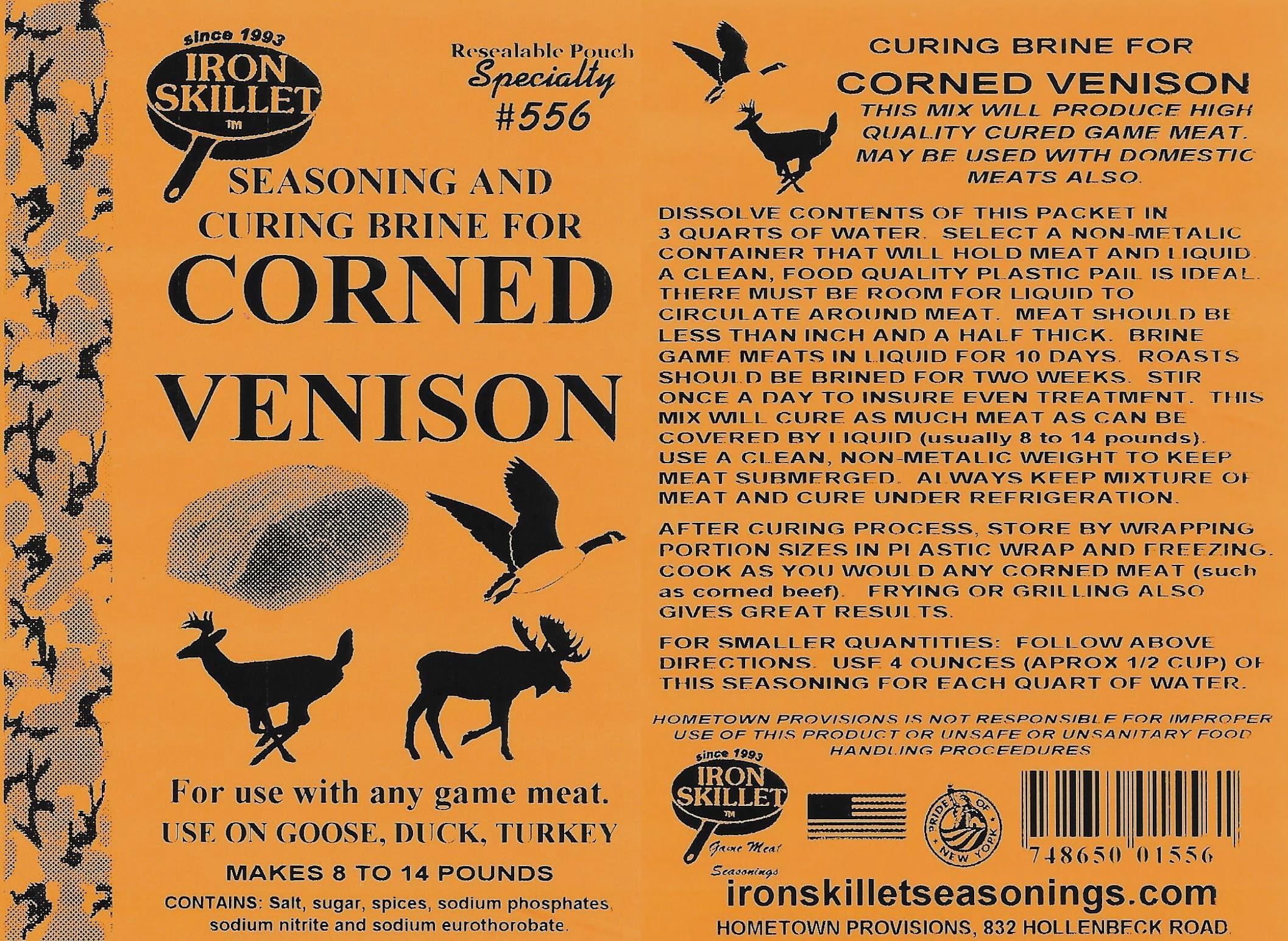 Amazon.com : Generic Corned Venison Seasoning and Curing Brine by Iron ...