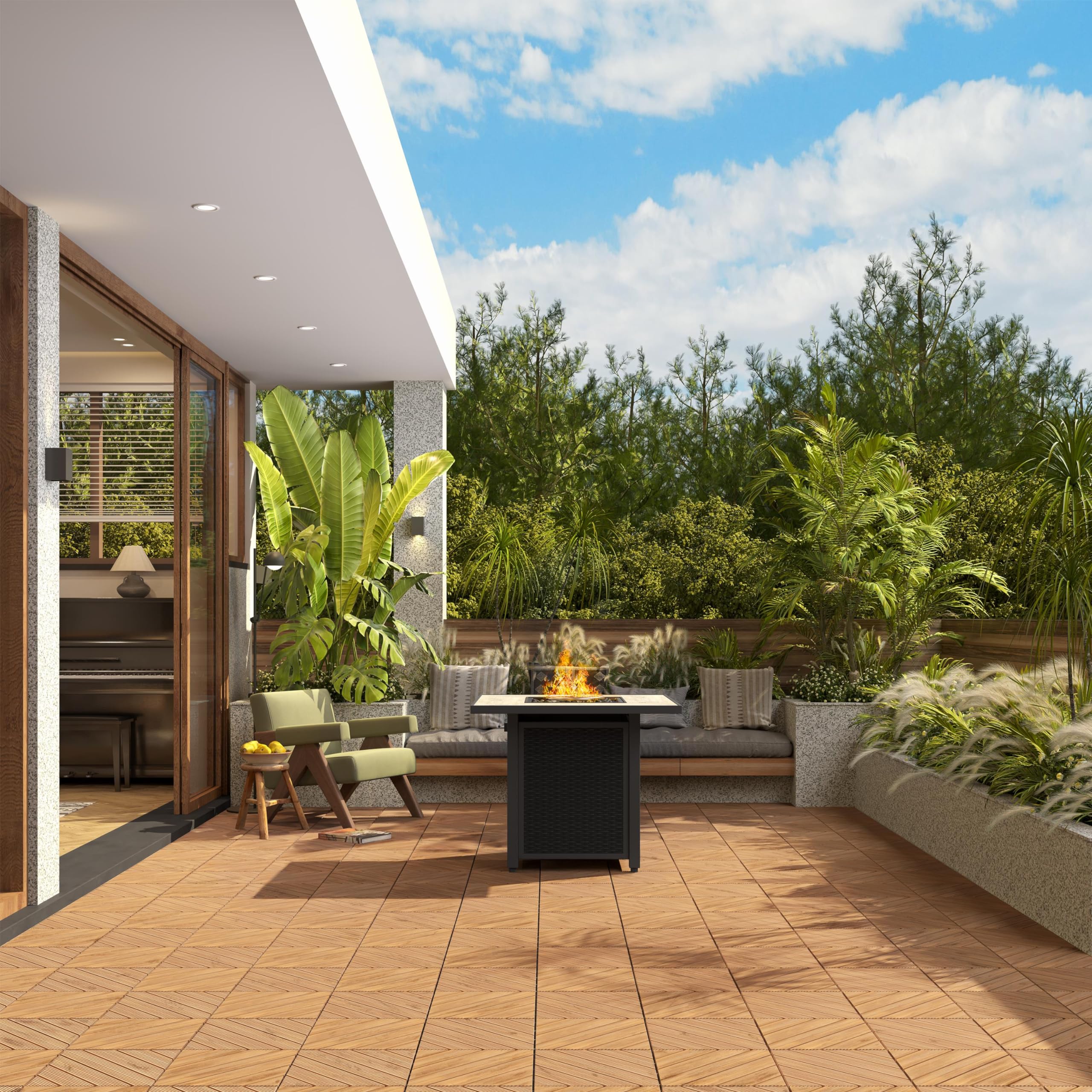 Snapklik.com : Yaheetech 27PCS Wooden Flooring Patio Deck Tiles ...