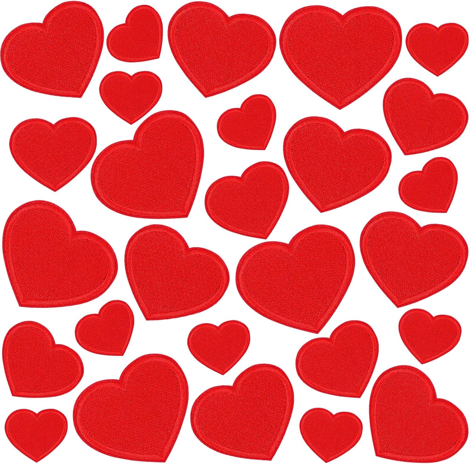 Amazon.com: 36pcs Red Heart Iron on Patches Valentine's Day Clothing ...