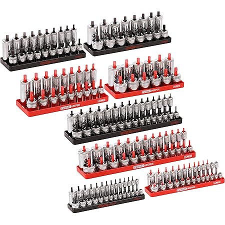 WORKPRO Magnetic Socket Organizer Set, 3-Piece Socket Holder Set ...