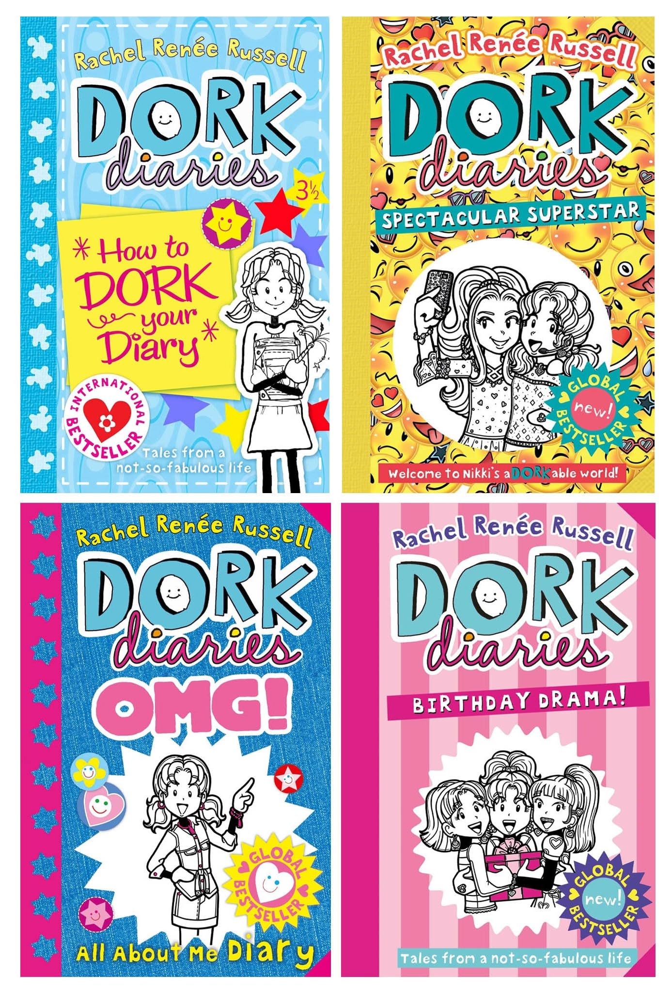 Dork Diaries Series 4 Books Collection Set (Dork Diaries 3 ½ : How to ...