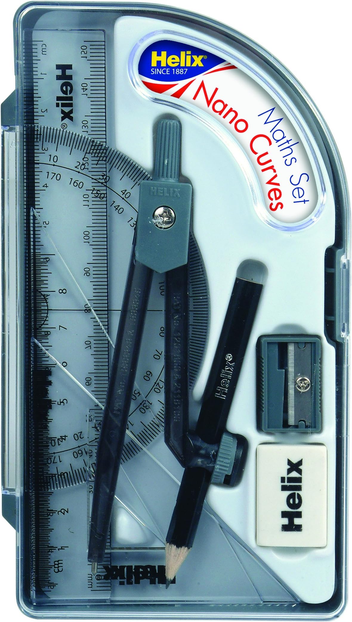 Helix Cool Curves Maths Set (Assorted Colours) : Amazon.co.uk ...
