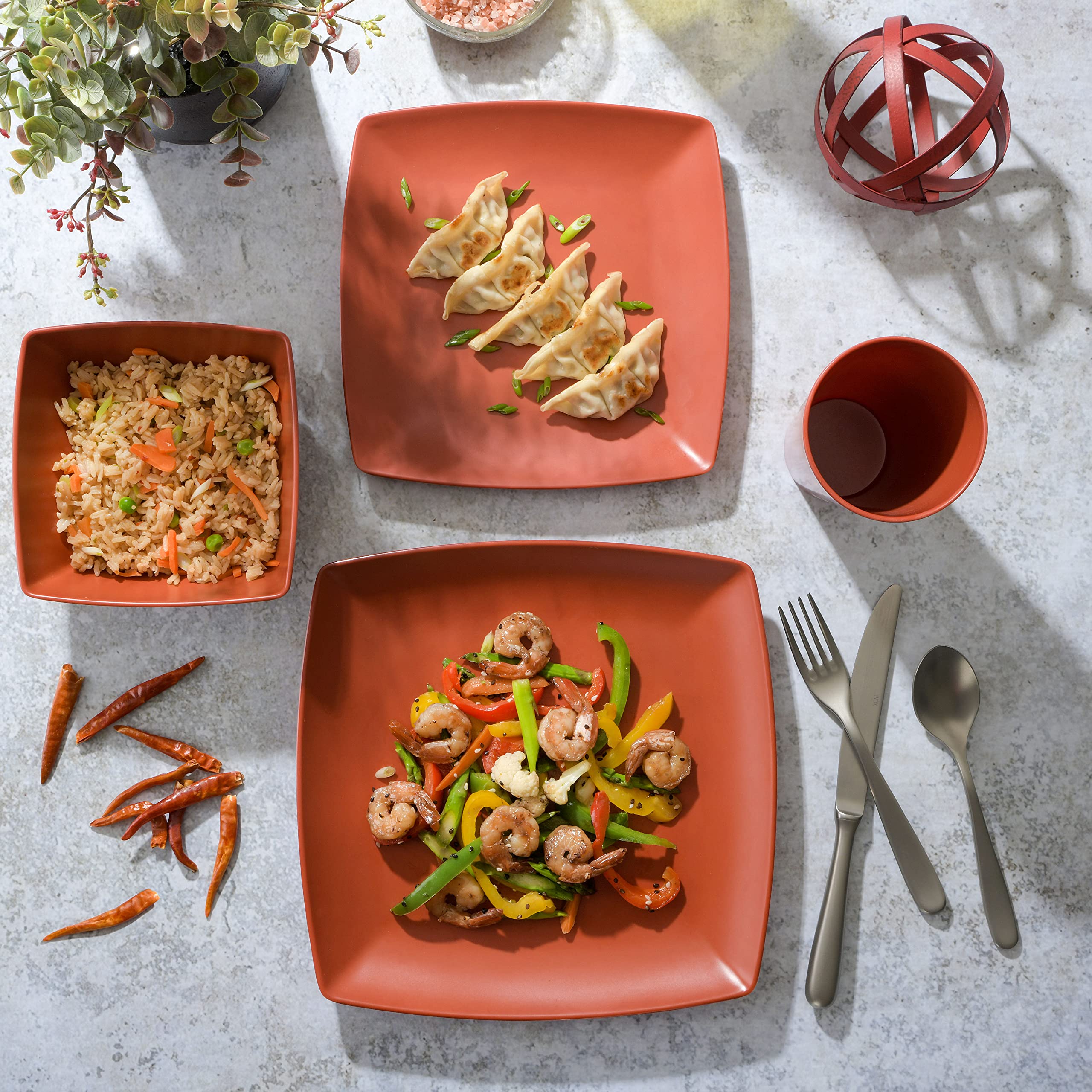 Snapklik.com : Gibson Home Soho Grayson Square Melamine Dinnerware Set ...