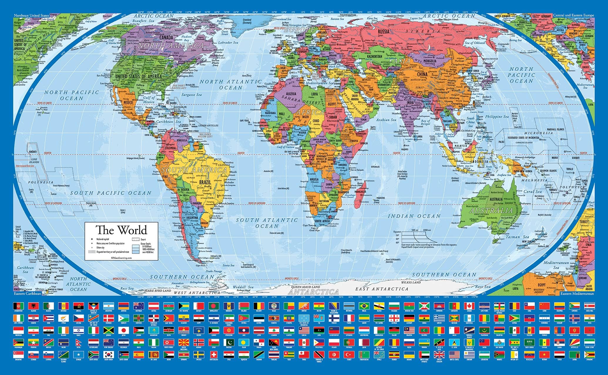 Amazon.com : Gall Orthographic World Map | Most Accurate World Map ...